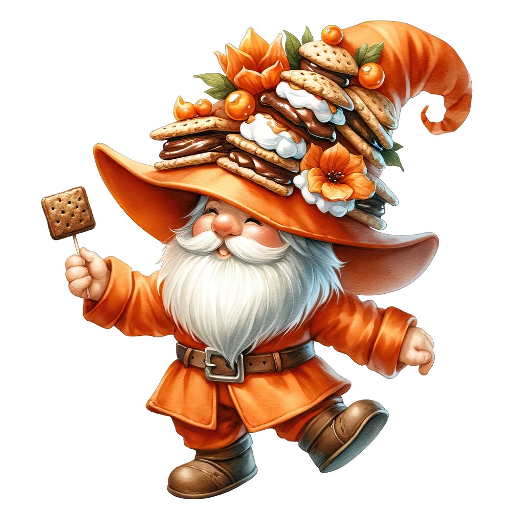 Smores Gnome Clipart, Cute Gnomes Png, Smores Gnome Png Graphics ...