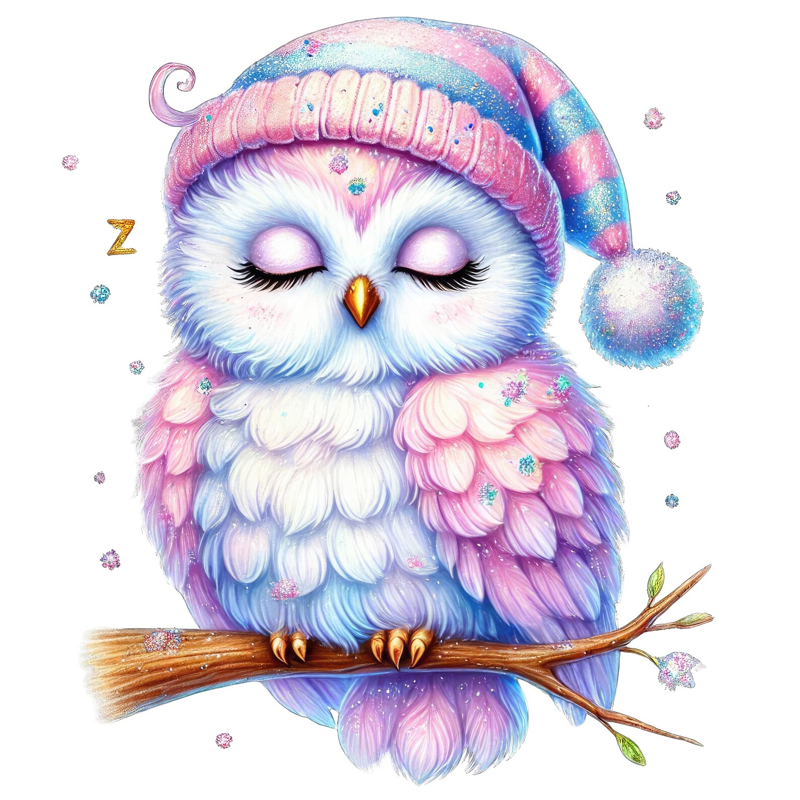 Sleepy Owl Clipart: Watercolor Baby Owl Graphics (digital Download) - Etsy