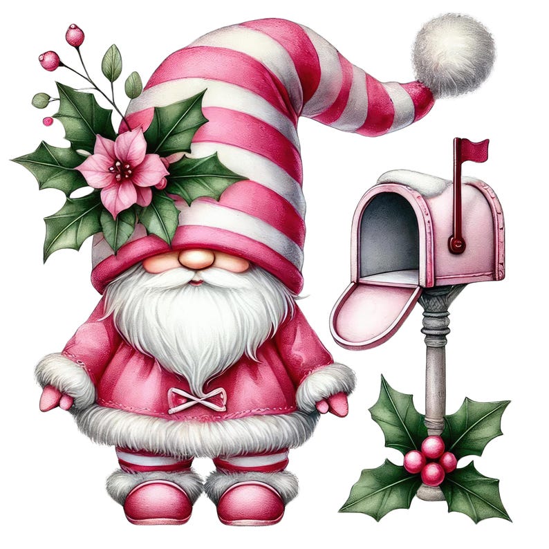 Watercolor Christmas Gnome Clipart Bundle (digital Download) - Etsy