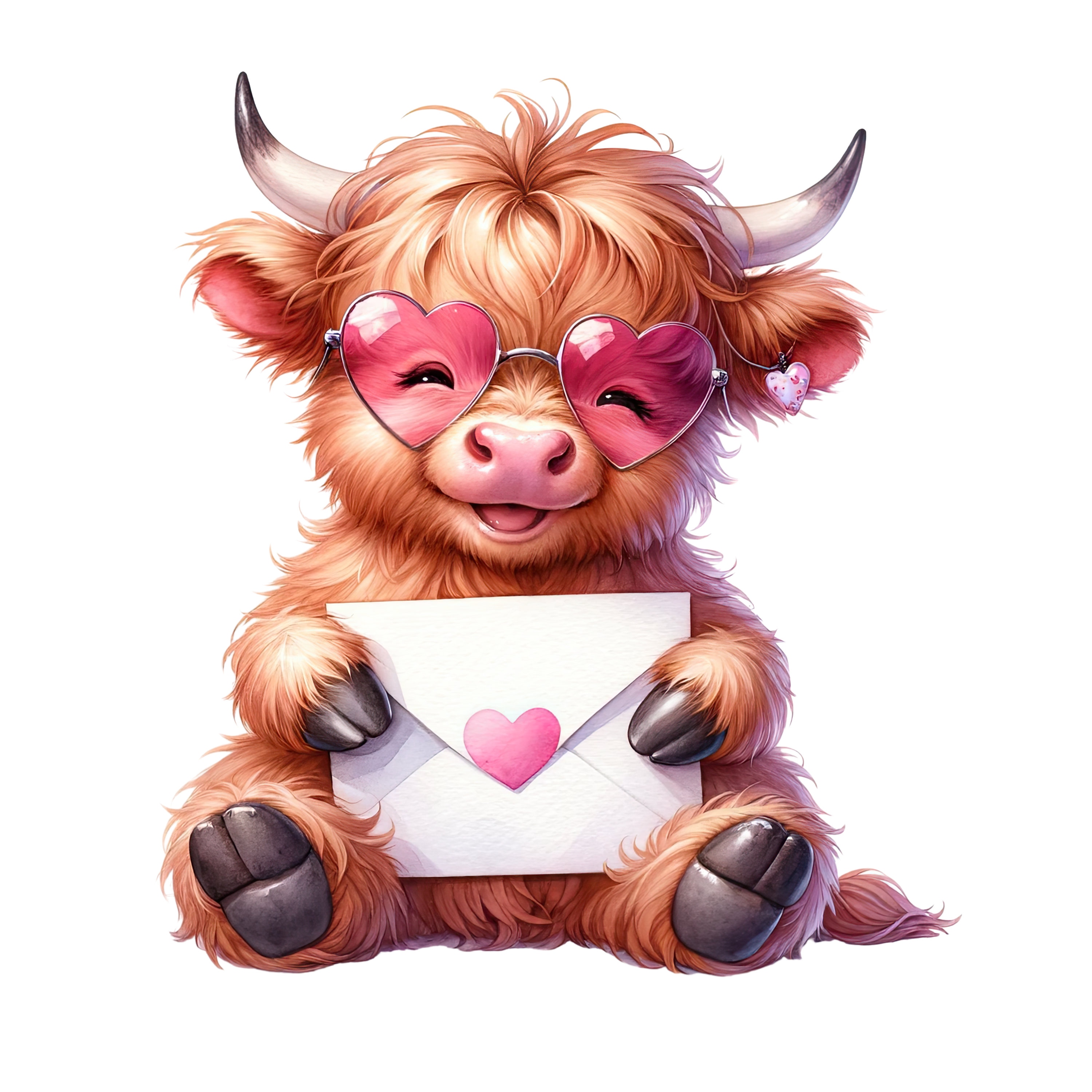 Valentines Highland Cow Clipart, Highland Cow Png,valentines Day ...