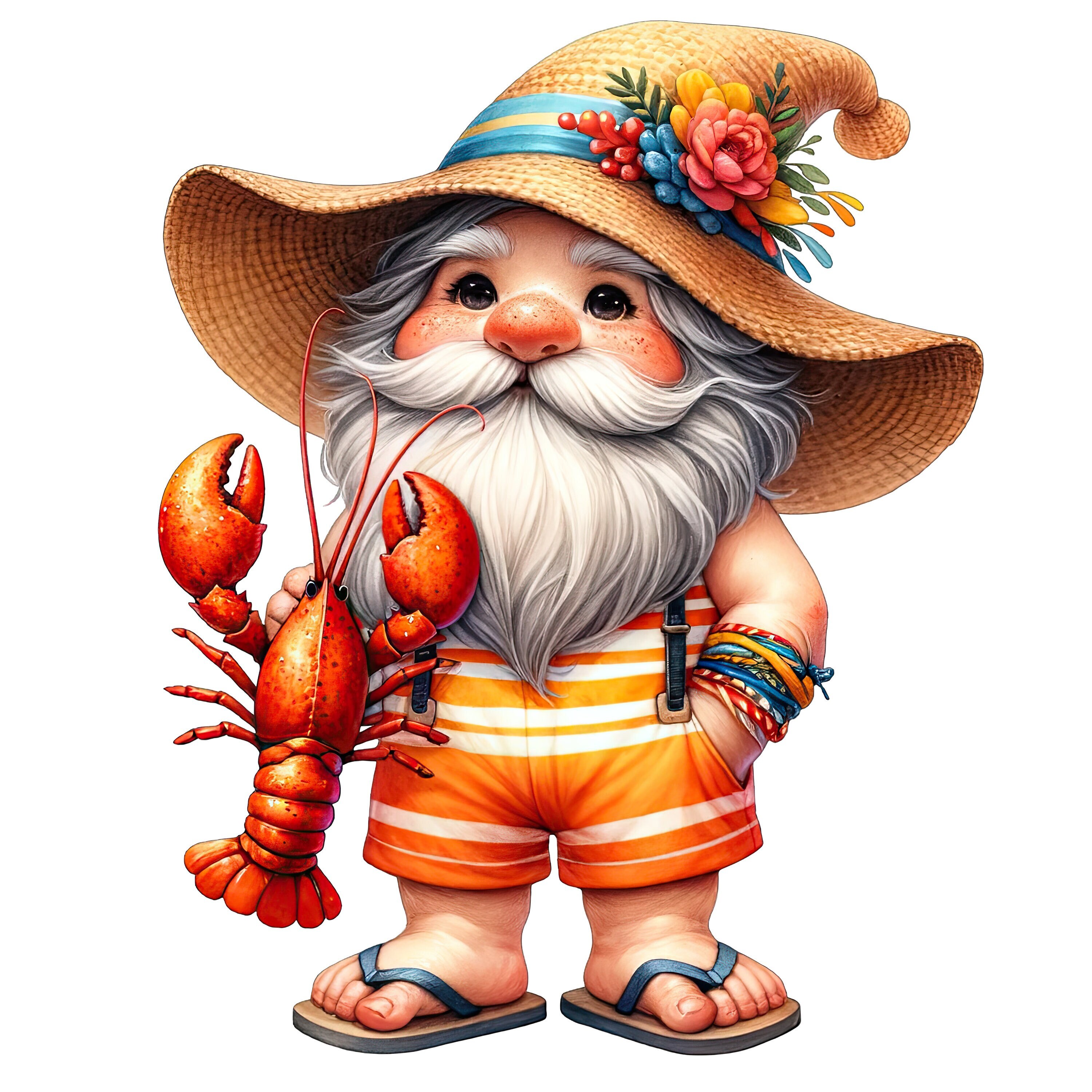 Watercolor Beach Gnome Clipart, Gnome Summer Beach, Cute Gnomes Png ...