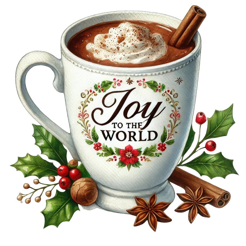 Christmas Hot Chocolate Clipart, Watercolor Hot Cocoa,hot Chocolate Sublimation,hot Cocoa Clip ...