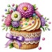 Watercolor Spring Flowers Cupcake Clipart: Floral Dessert Graphics ...