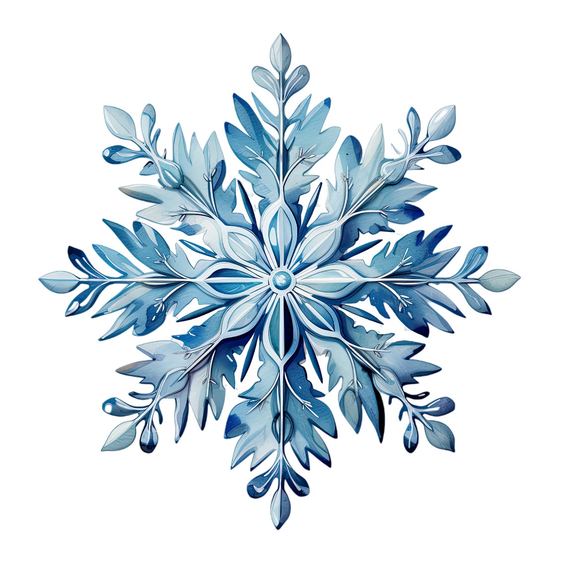 Blue Christmas Watercolor Clipart PNG, Blue Christmas Clipart, Xmas ...