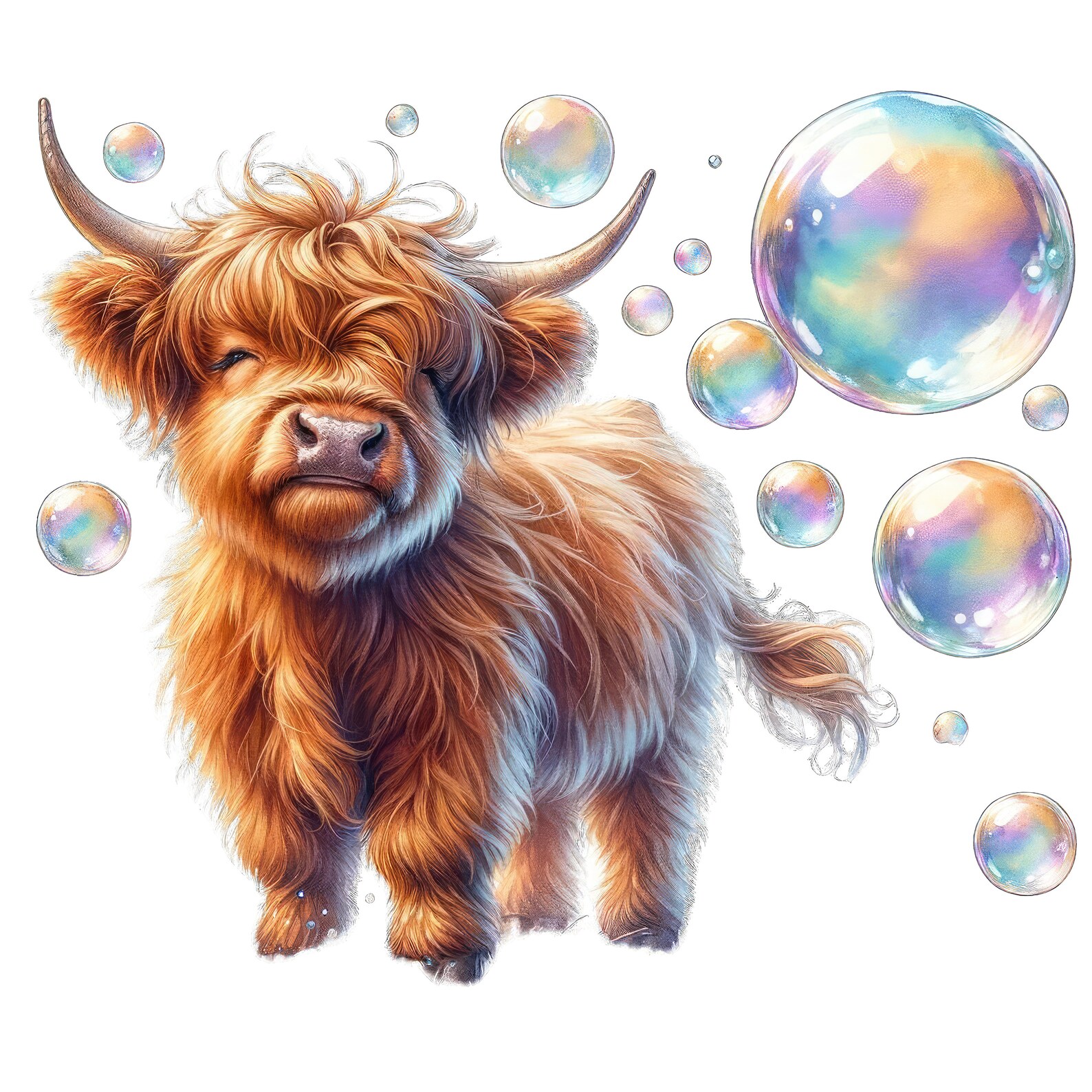 Watercolor Cow Clipart, Summer Cow Clipart, Watercolor Beach, Highland ...