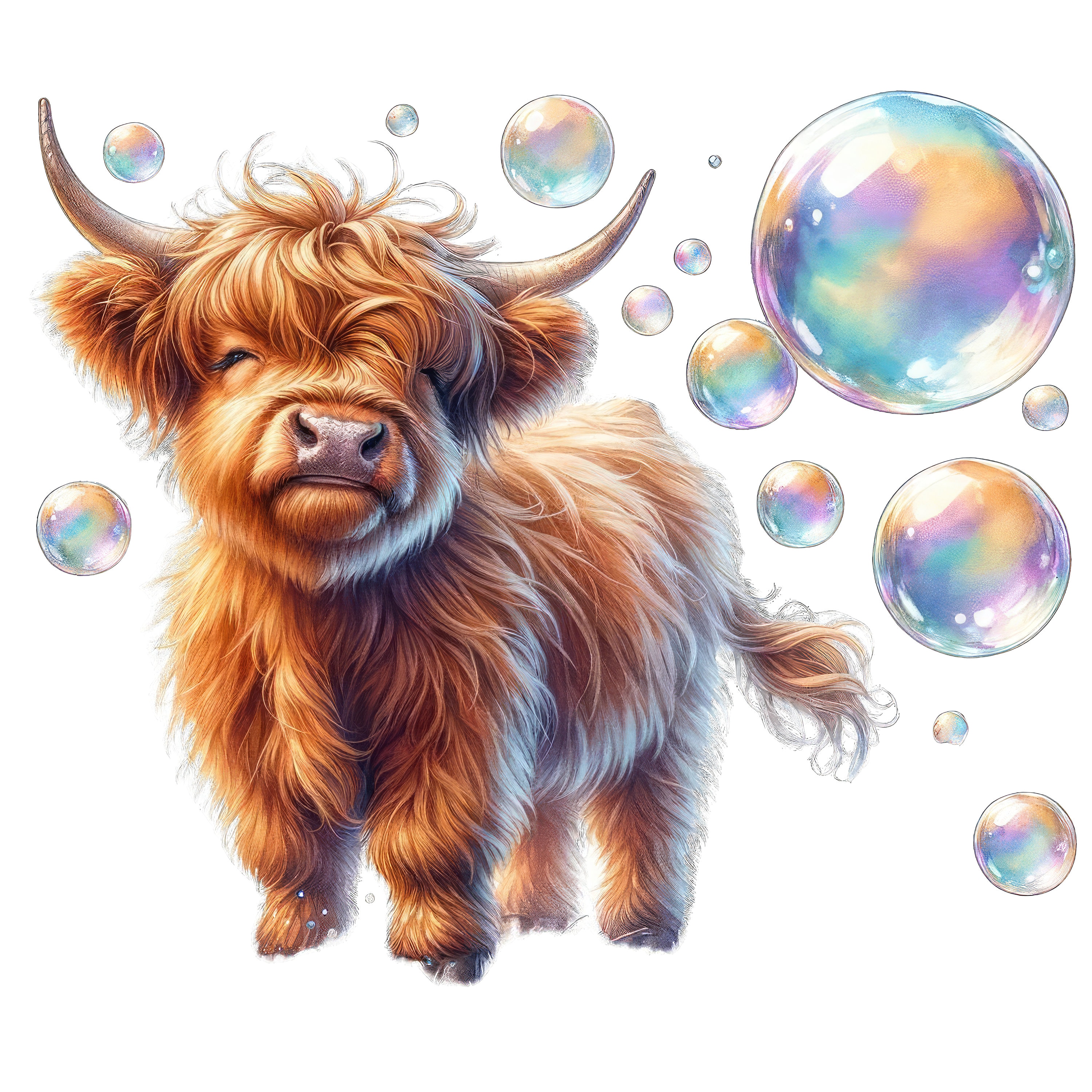 Watercolor Cow Clipart, Summer Cow Clipart, Watercolor Beach, Highland ...