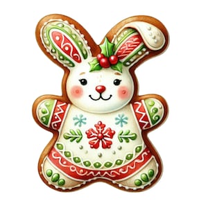 Gingerbread Animals Clipart: Christmas Cookie Designs (digital Download ...