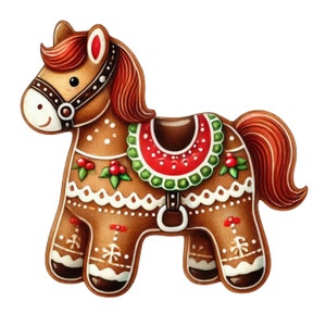 Gingerbread Animals Clipart: Christmas Cookie Designs (digital Download ...