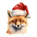 Watercolour Christmas Fox Clipart, Christmas Fox, Cute Animals, Winter ...