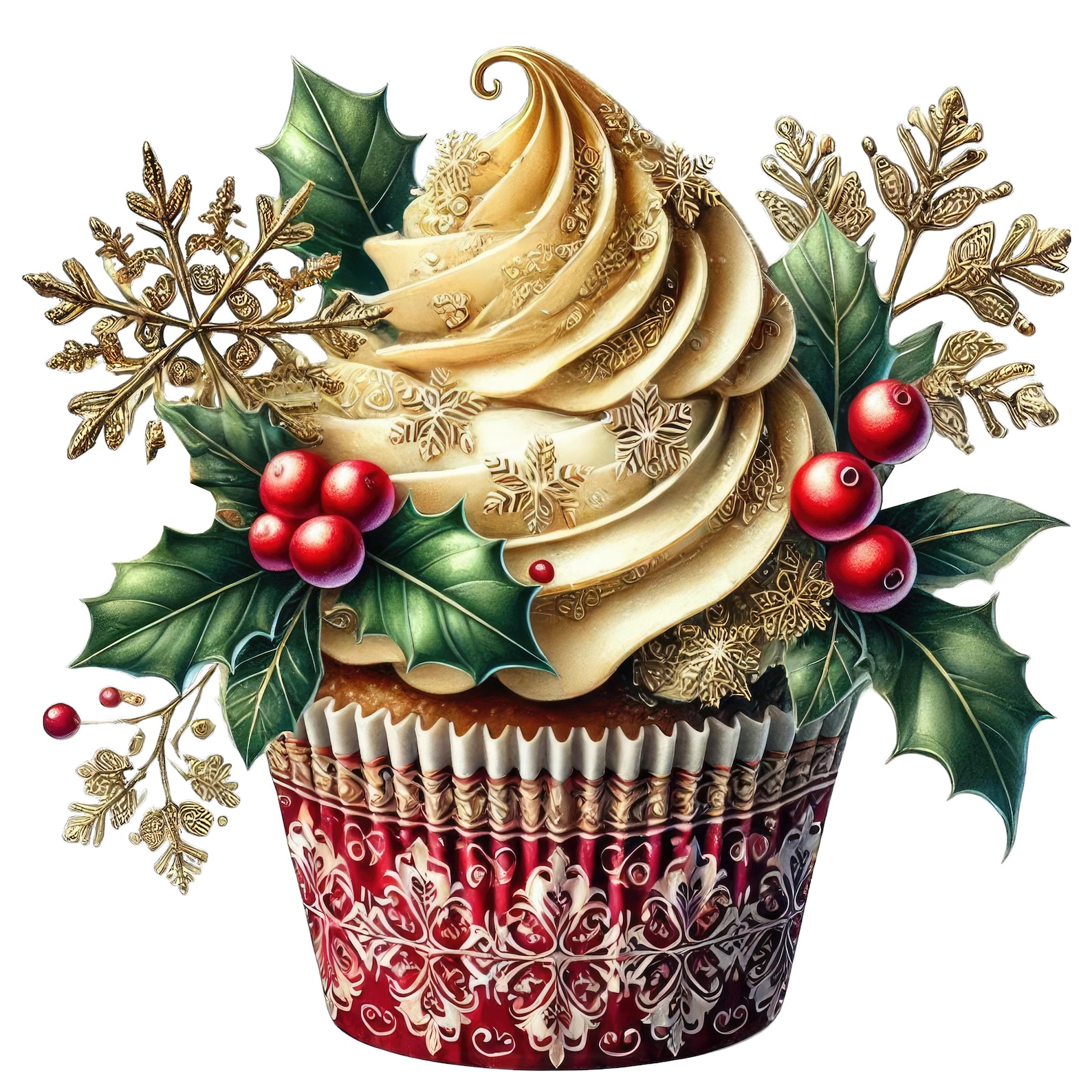 Christmas Cupcake Clipart Bundle: Holiday Treat Designs (digital ...