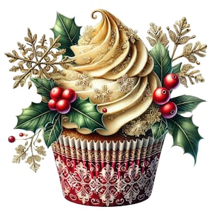 Christmas Cupcake Clipart Bundle,christmas Cupcake Clipart,cupcake Clip ...