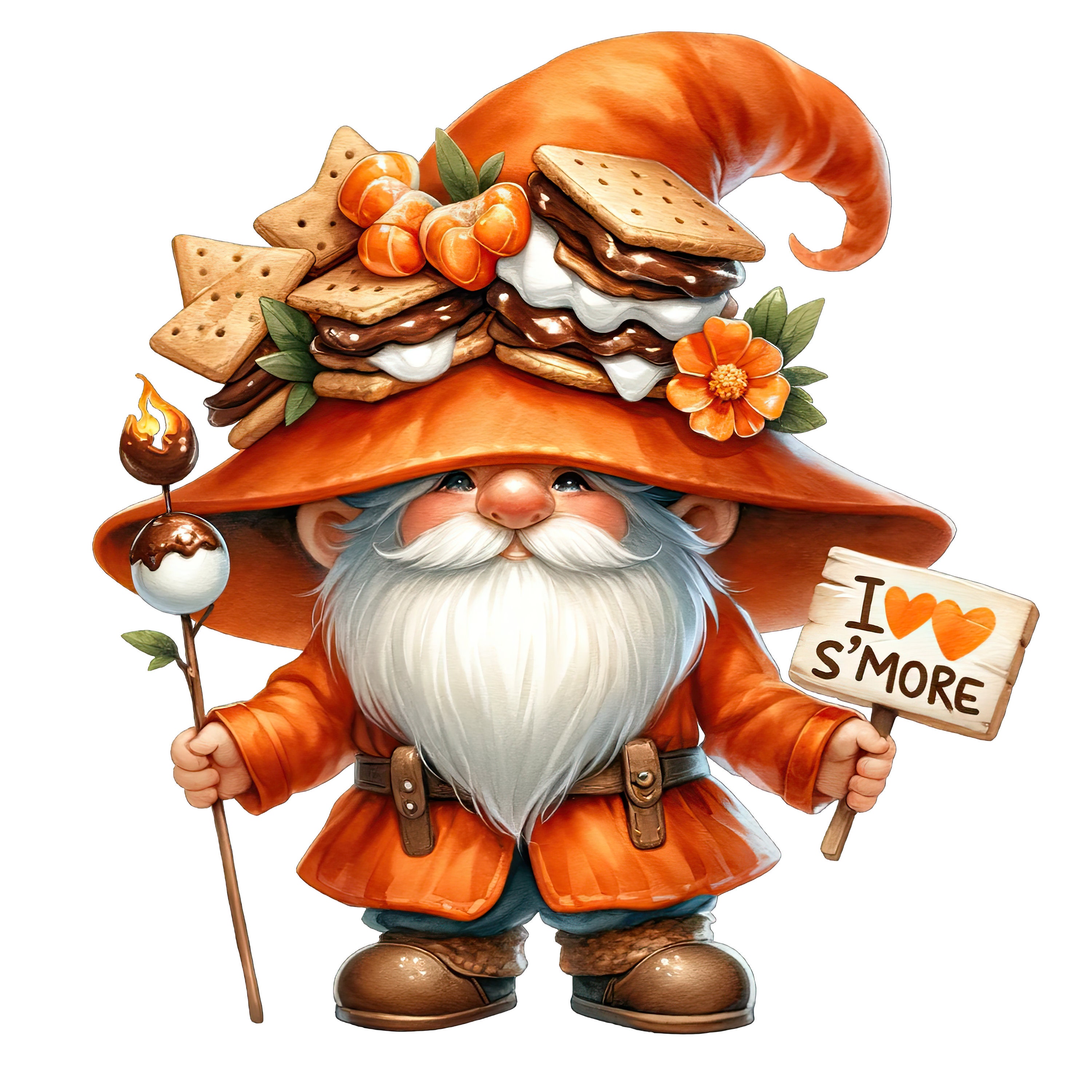 Smores Gnome Clipart, Cute Gnomes Png, Smores Gnome Png Graphics ...