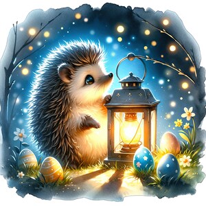 Easter Hedgehog Clipart, Hedgehog Easter Eggs, Spring Hedgehog Clipart ...