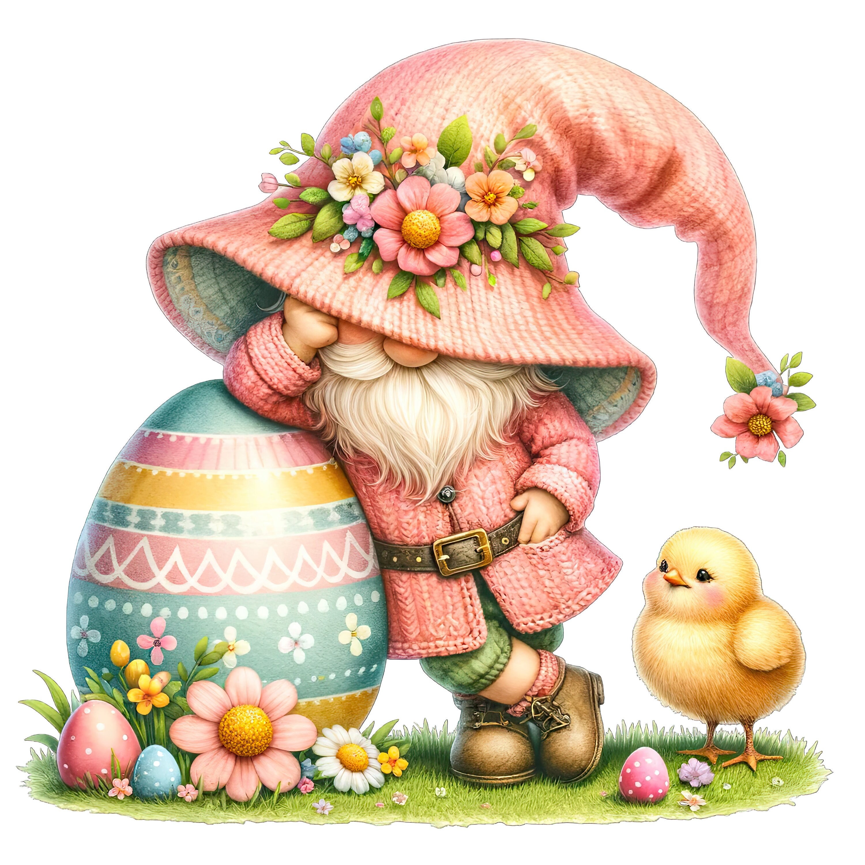 Watercolor Easter Gnome Clipart, Easter Png, Happy Easter, Easter Gnome ...