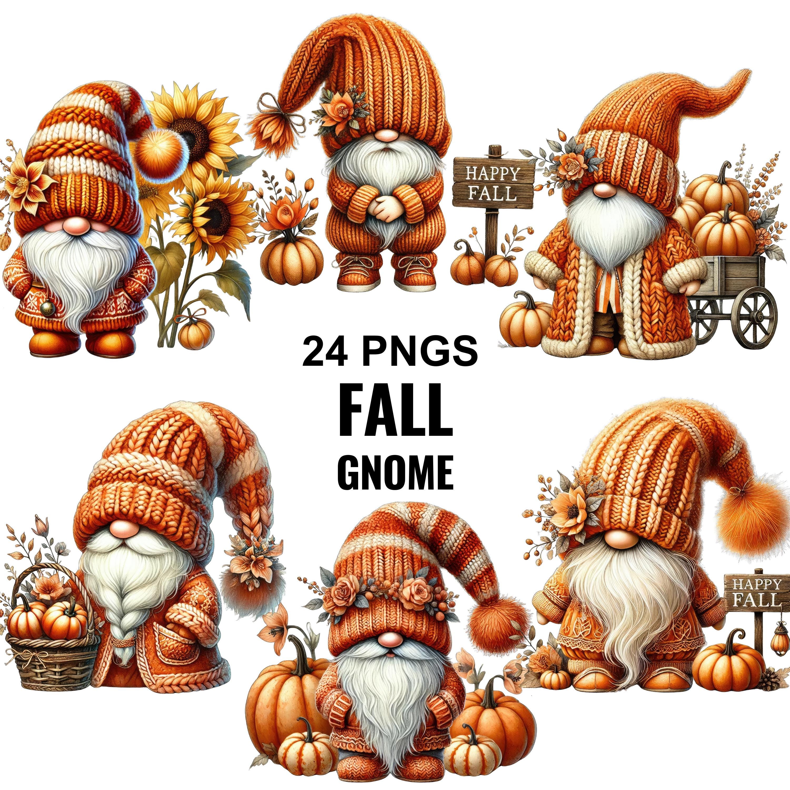 Watercolor Fall Gnome Clipart: Autumn Pumpkin PNG (digital Download) - Etsy