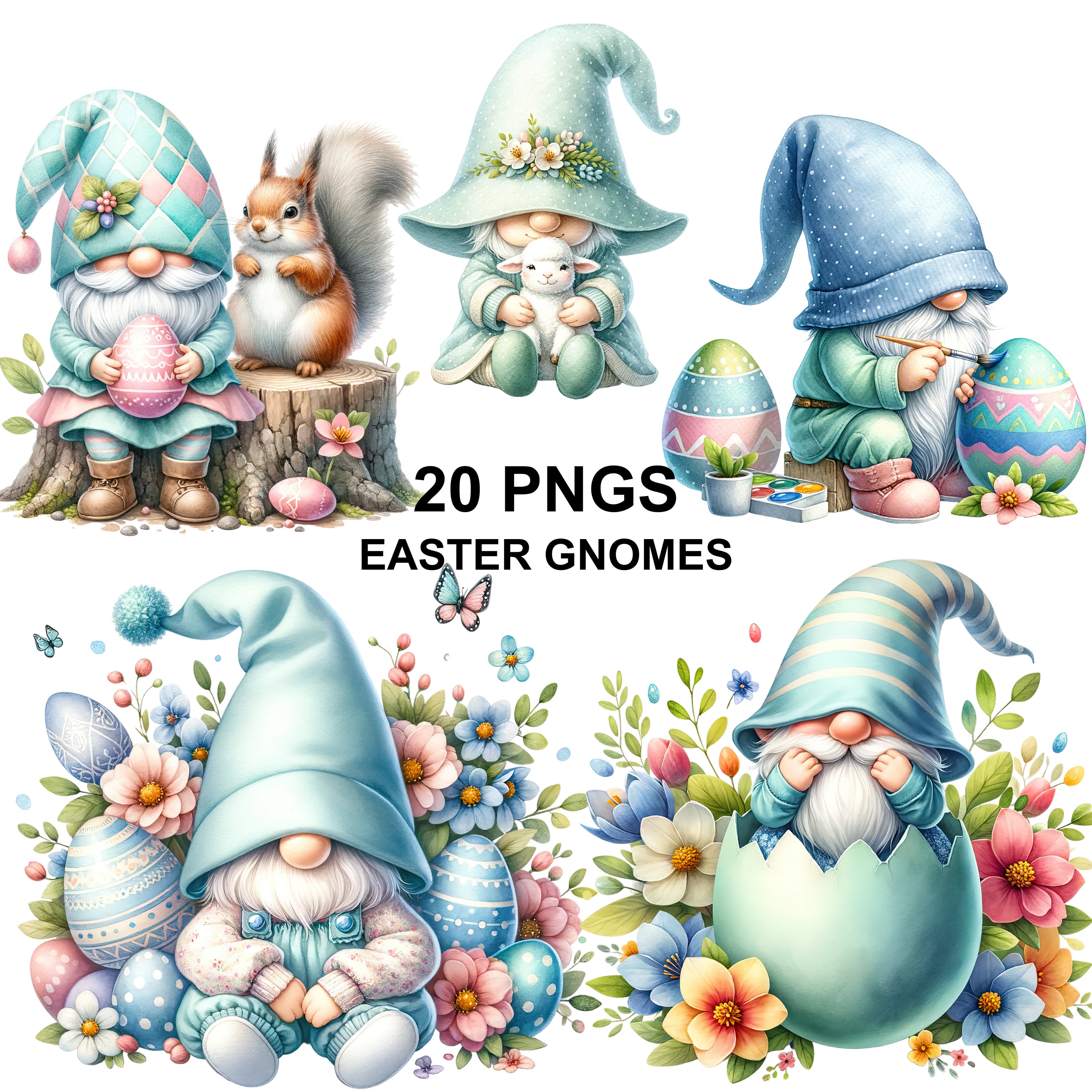 Watercolor Easter Gnome Clipart Bundle (digital Download) - Etsy