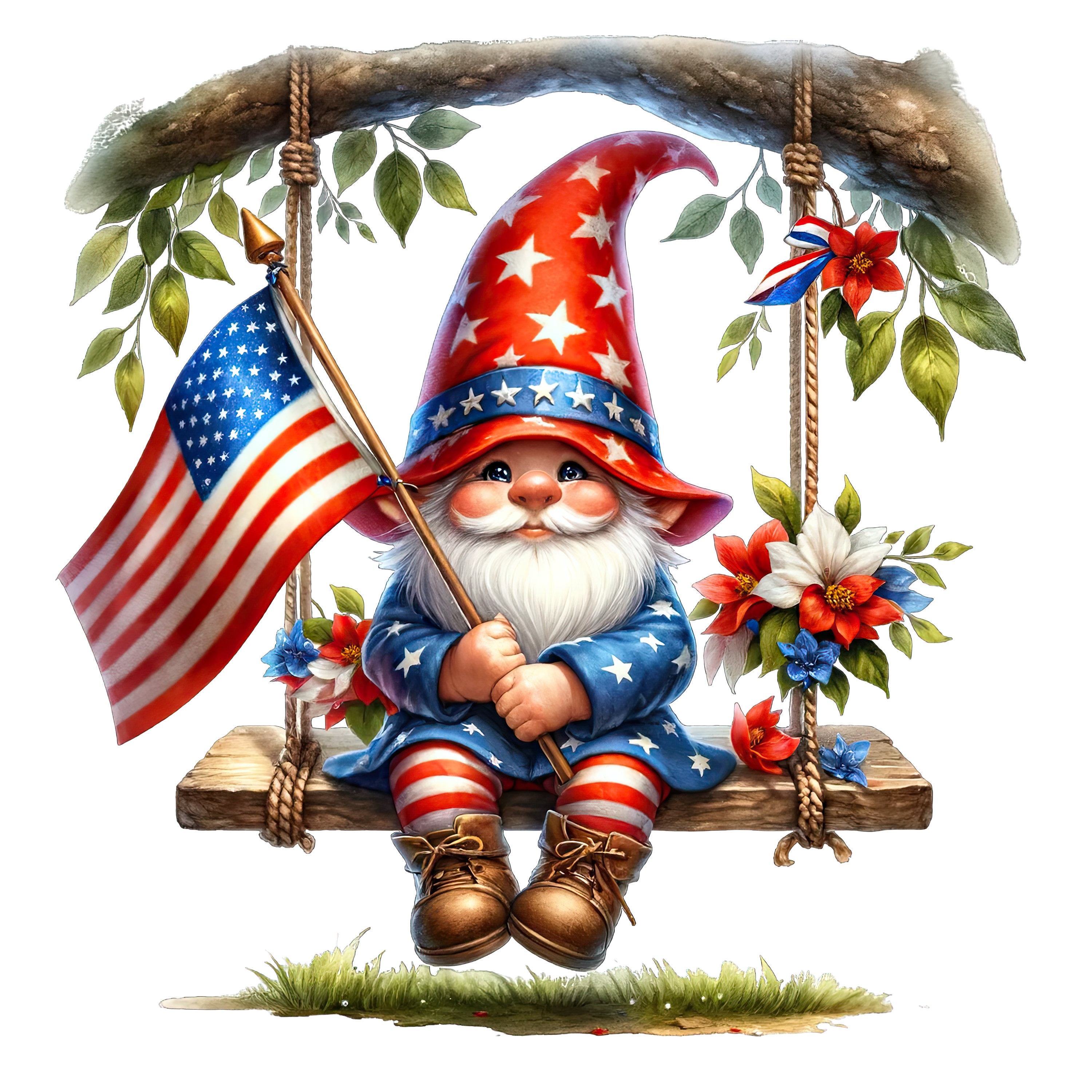 Patriotic Gnome Clipart, Patriotic Png, Veteran Gnome, 4th of July ...