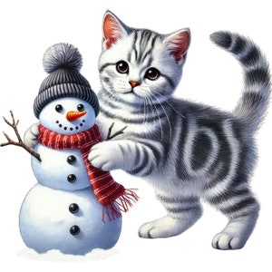 Christmas Kittens Clipart,kitten Images,cat Christmas Sublimation ...