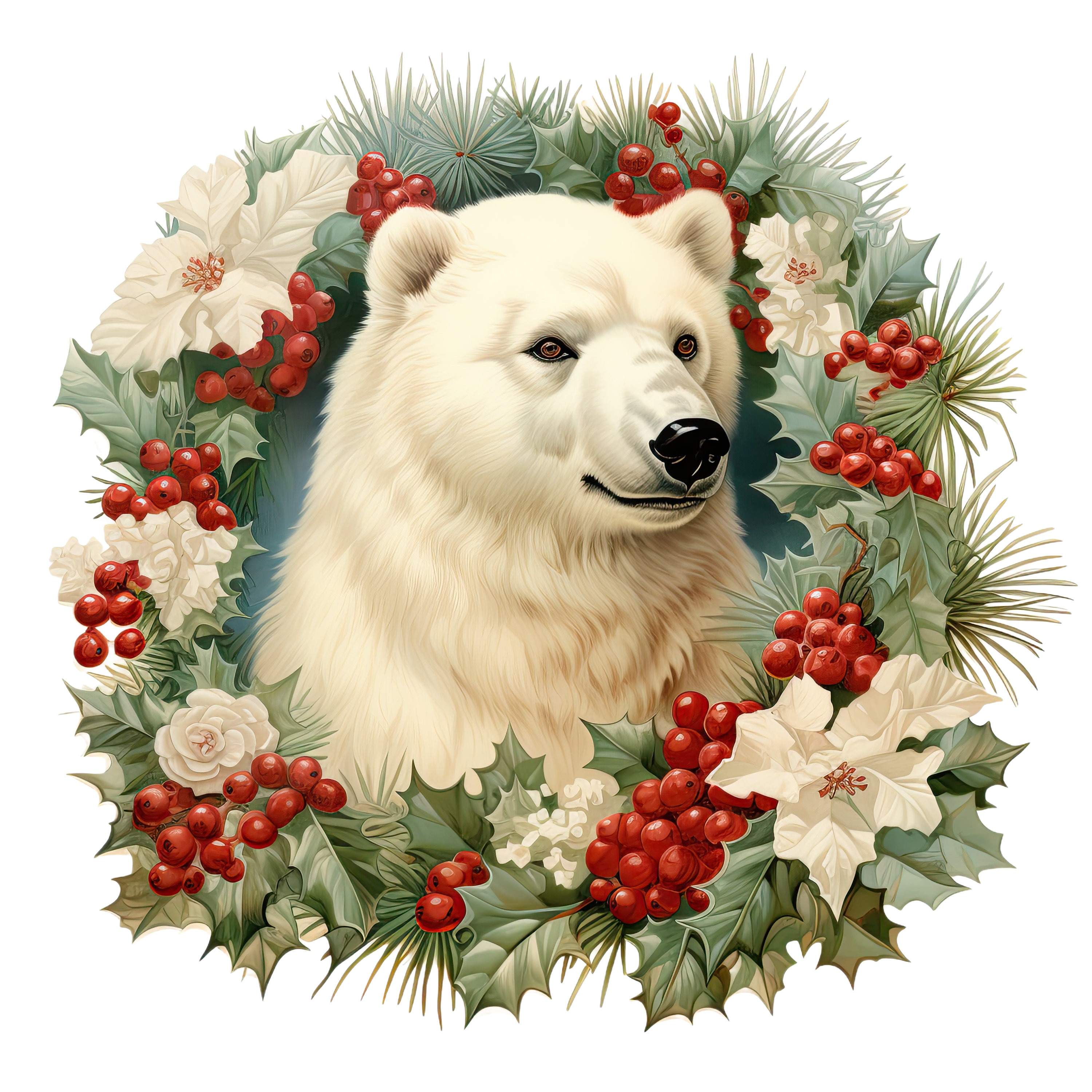 Christmas Polar Bear Clipart, Polar Bear Clipart, Polar Bear Png ...
