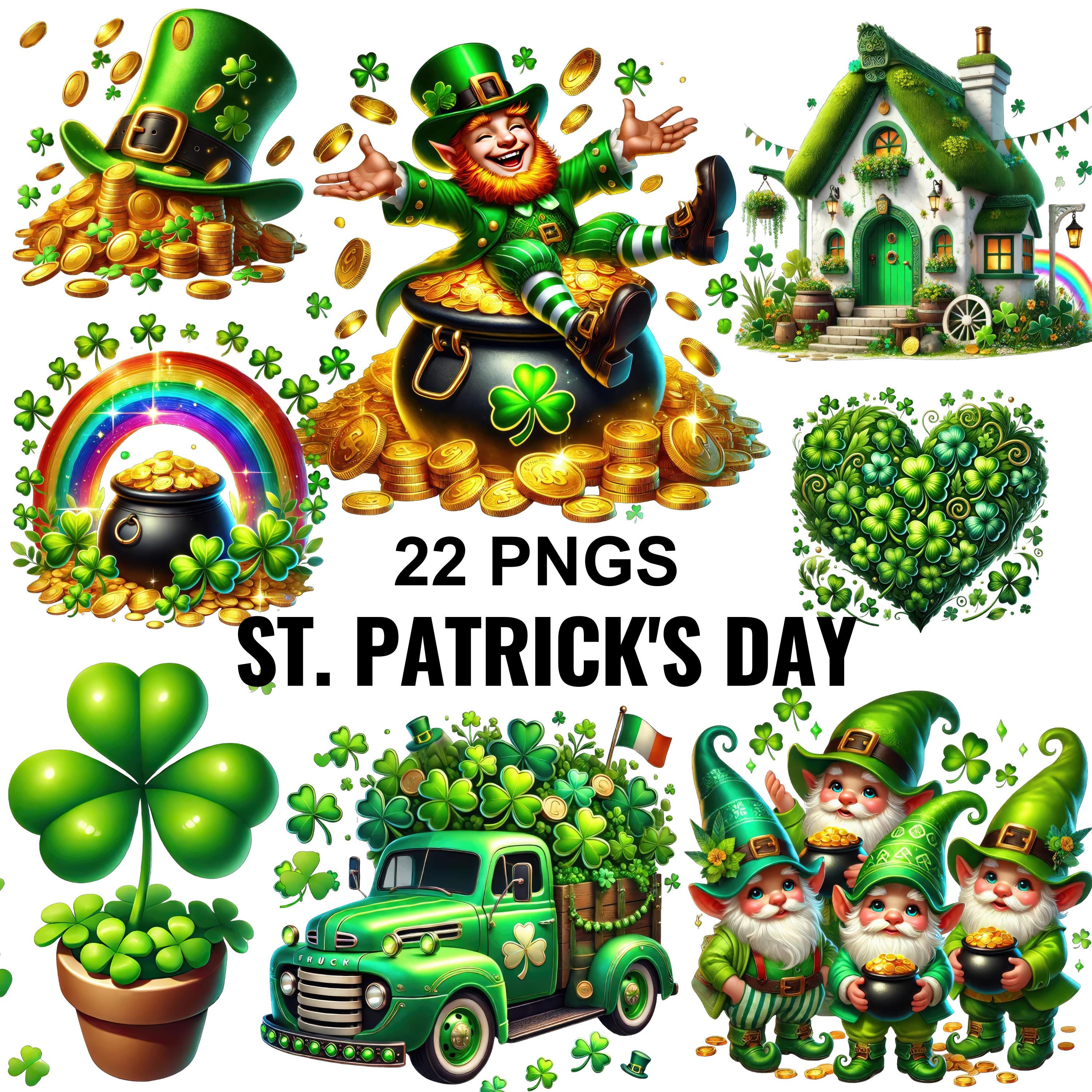 St. Patrick's Day Clipart: Leprechauns, Shamrocks, Rainbows (PNG ...