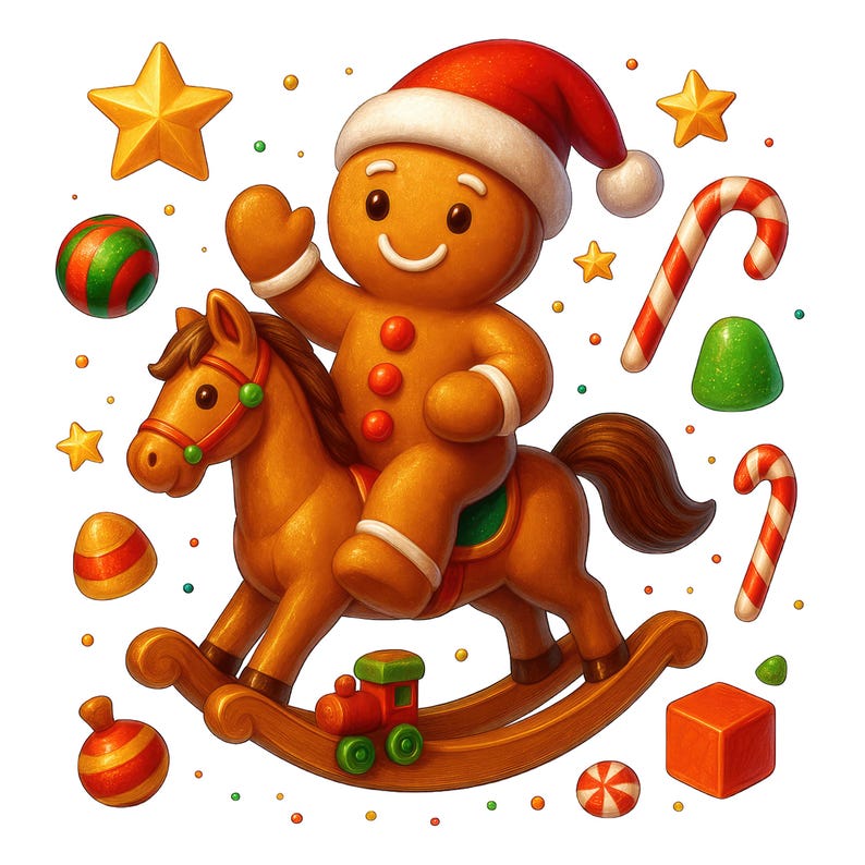 Gingerbread Man Clipart PNG Set: Christmas Holiday Art (digital ...
