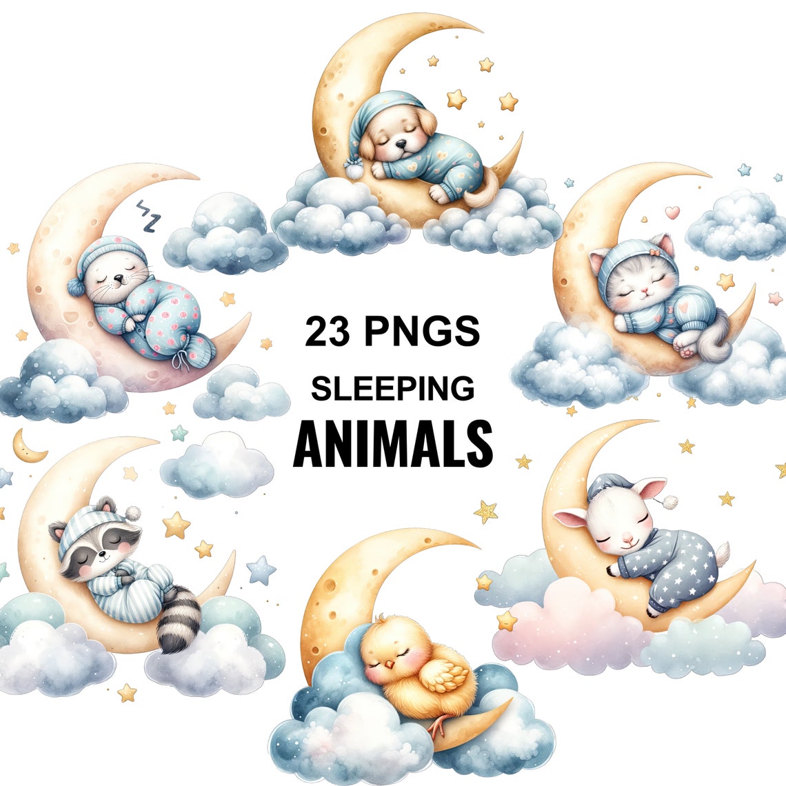 Sleeping Animals Clipart, Sleeping Clipart, Cute Zoo Animals, Cute ...