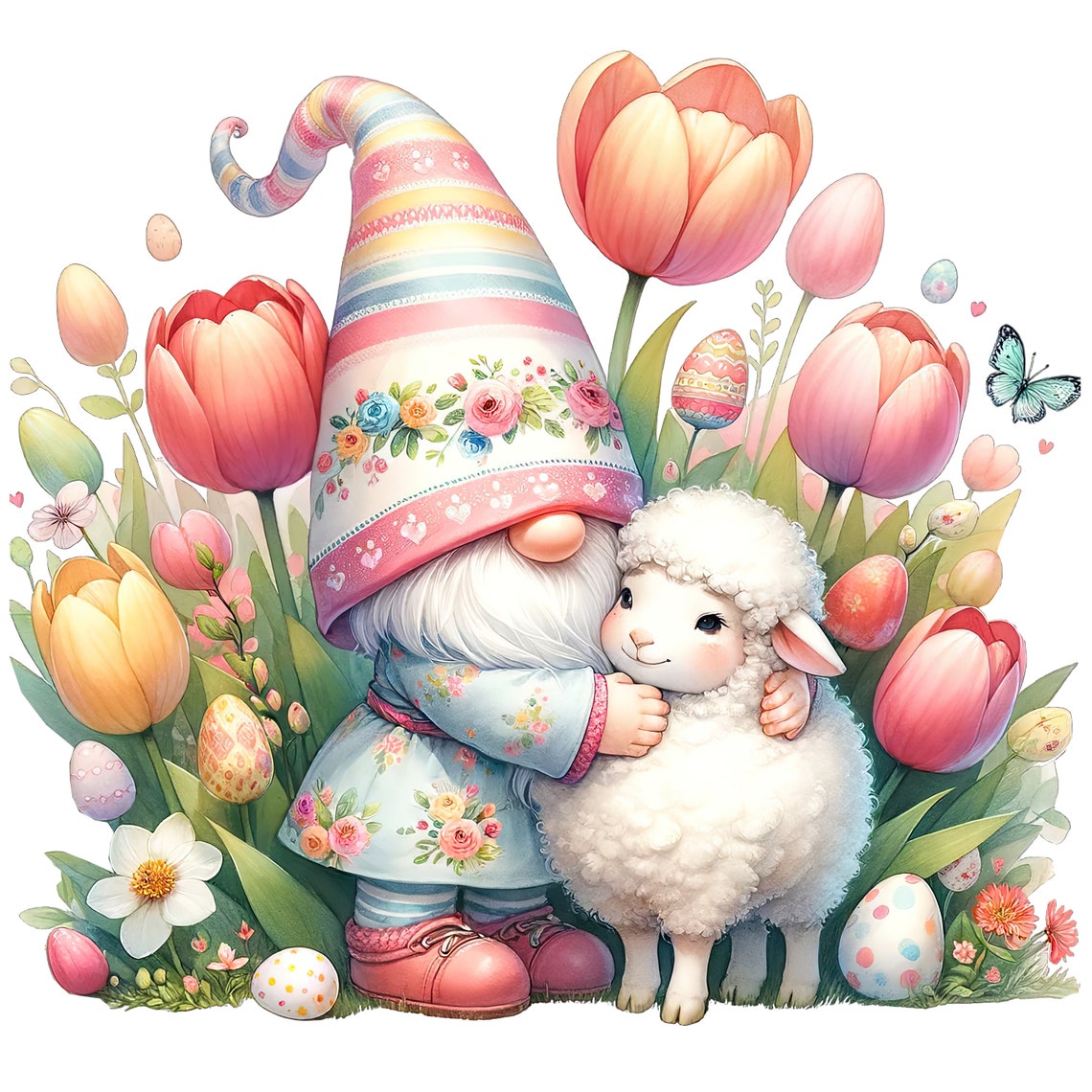 Watercolor Easter Gnome Clipart Bundle, Easter Gnome Clipart, Gnome ...