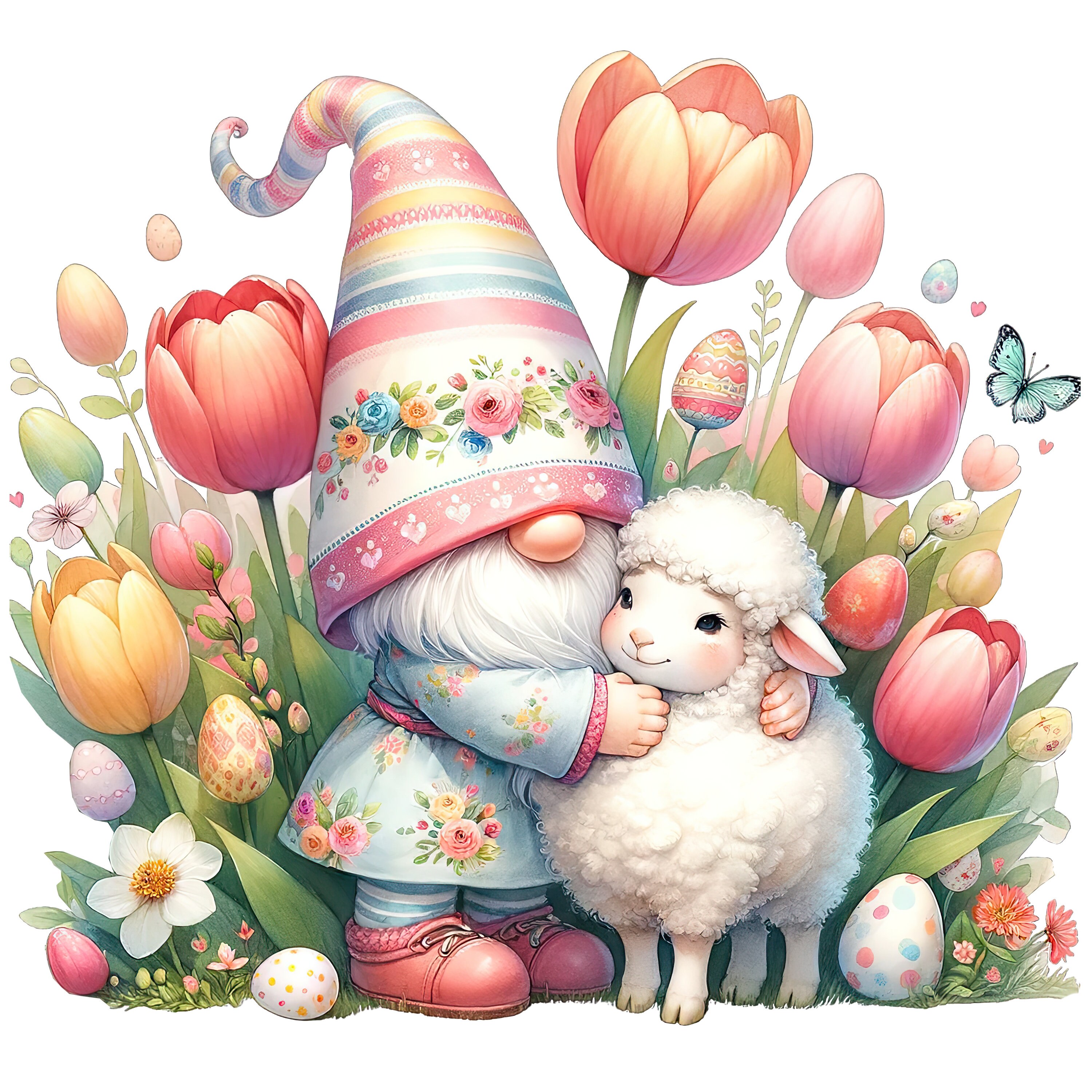 Watercolor Easter Gnome Clipart Bundle, Easter Gnome Clipart, Gnome ...