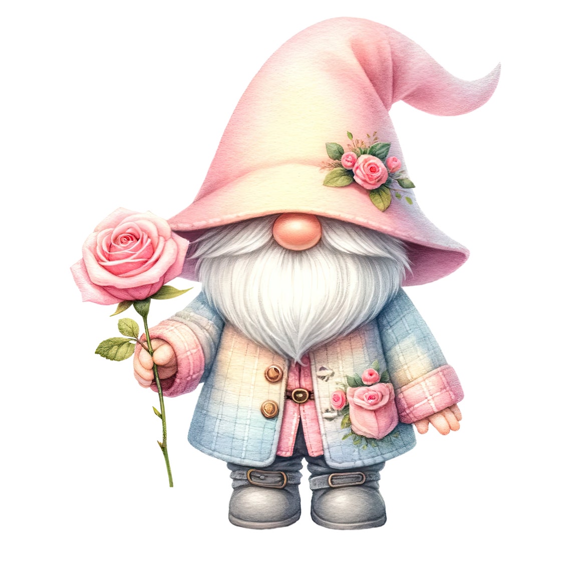 Valentines Pastel Gnome Clipart, Gnome Sublimation, Valentines Graphics ...