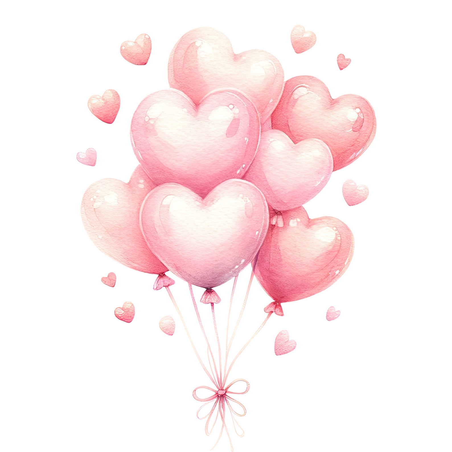 Watercolor Pink Valentines Clipart, Valentines Day Clipart, Valentines ...