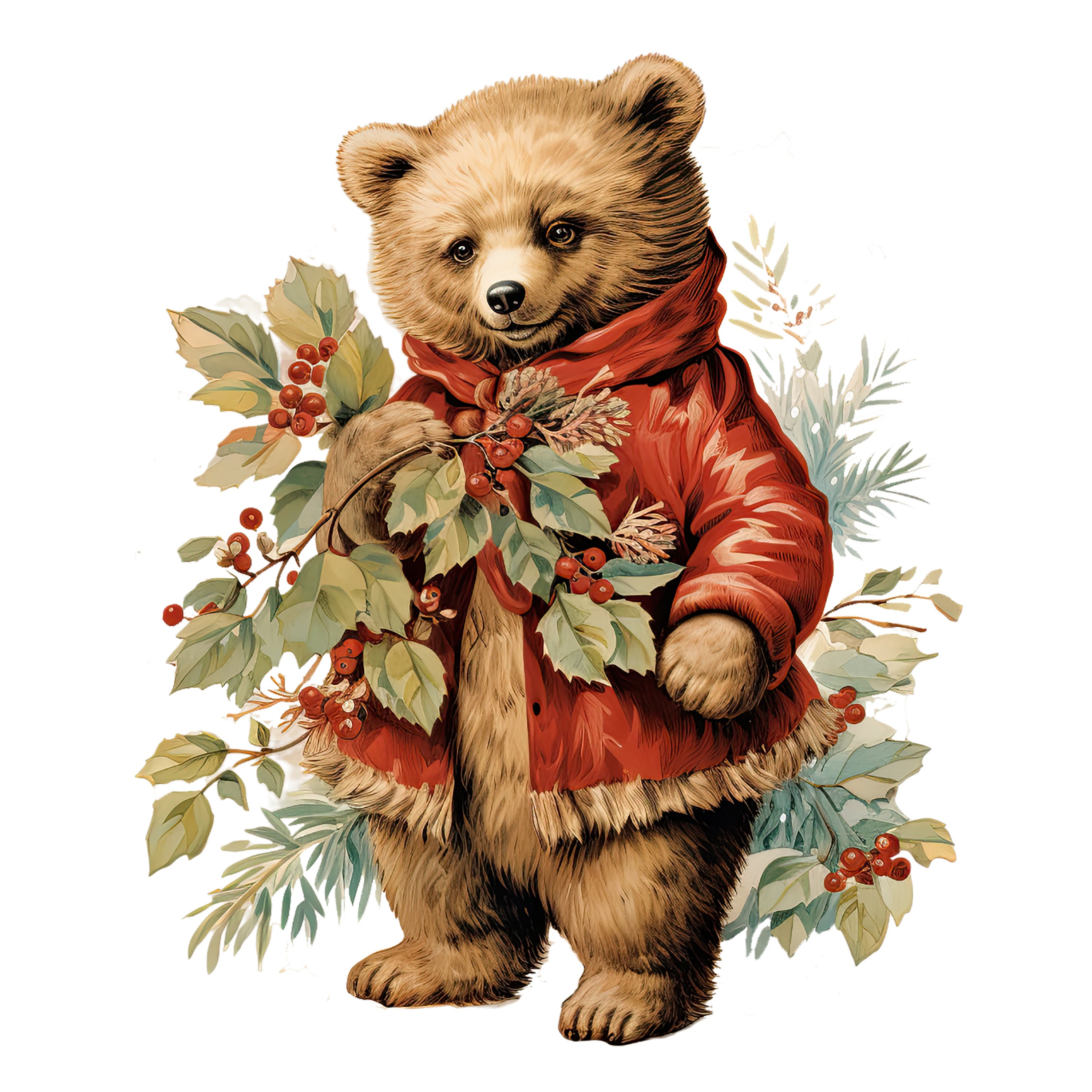 Watercolor Christmas Bear Clipart, Clipart Teddy, Christmas Bear ...