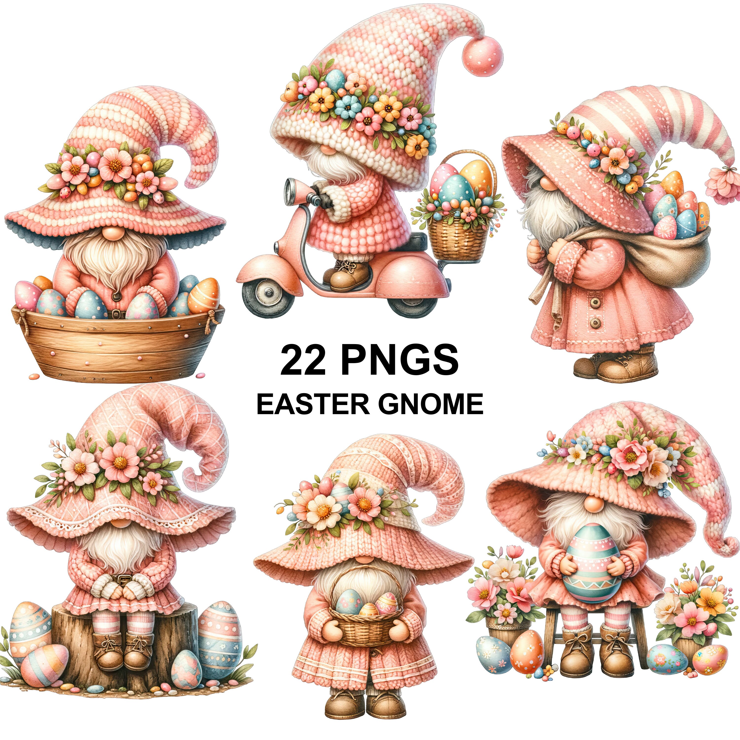 Watercolor Easter Gnome Clipart, Easter Png, Happy Easter, Easter Gnome ...
