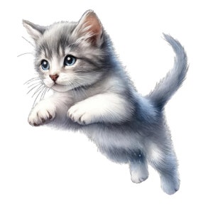 Watercolor Cute Cat Clipart, Kittens Clipart, Cute Cats Clipart, Cute ...