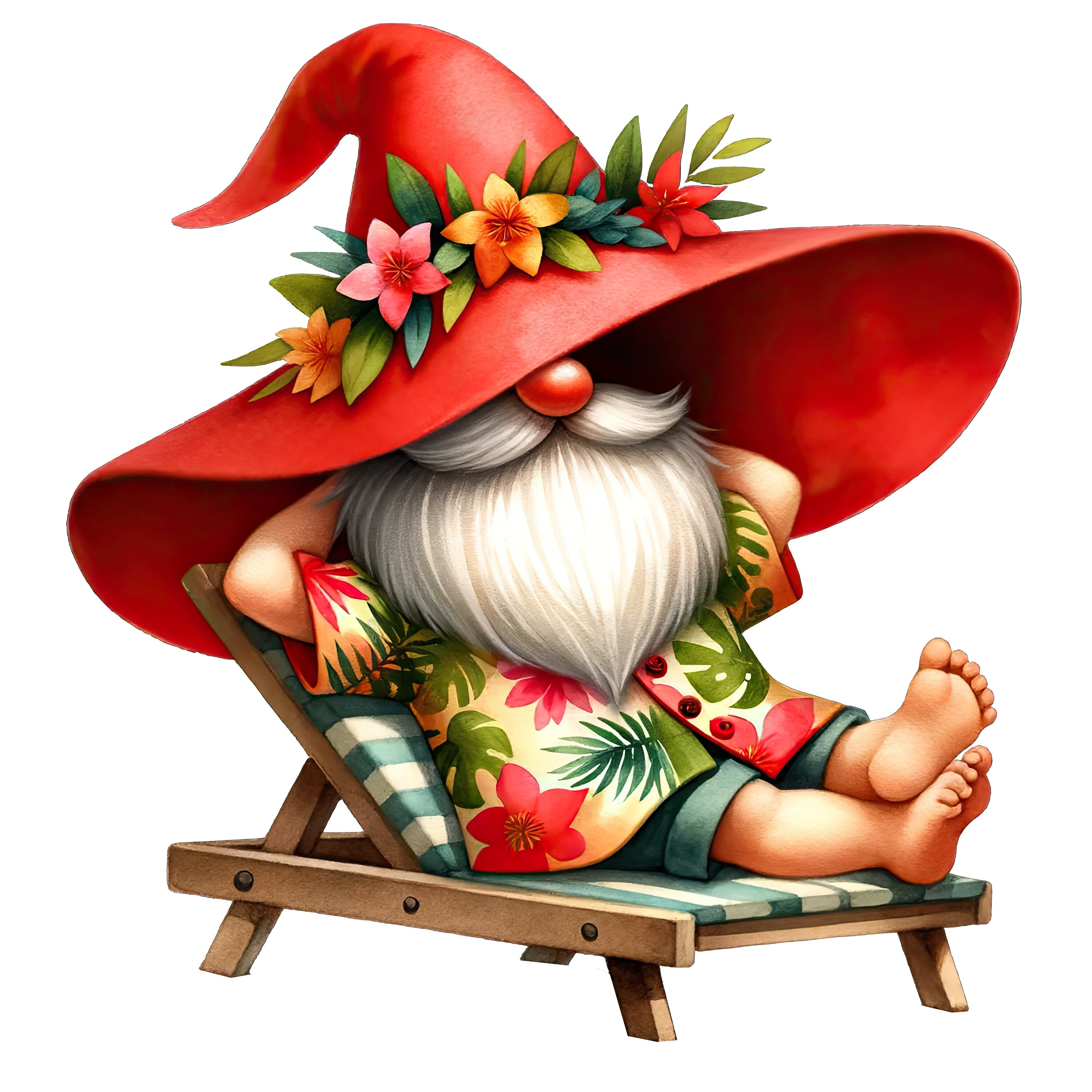 Summer Beach Gnome Clipart, Cute Gnomes Clipart, Beach Gnome Png ...