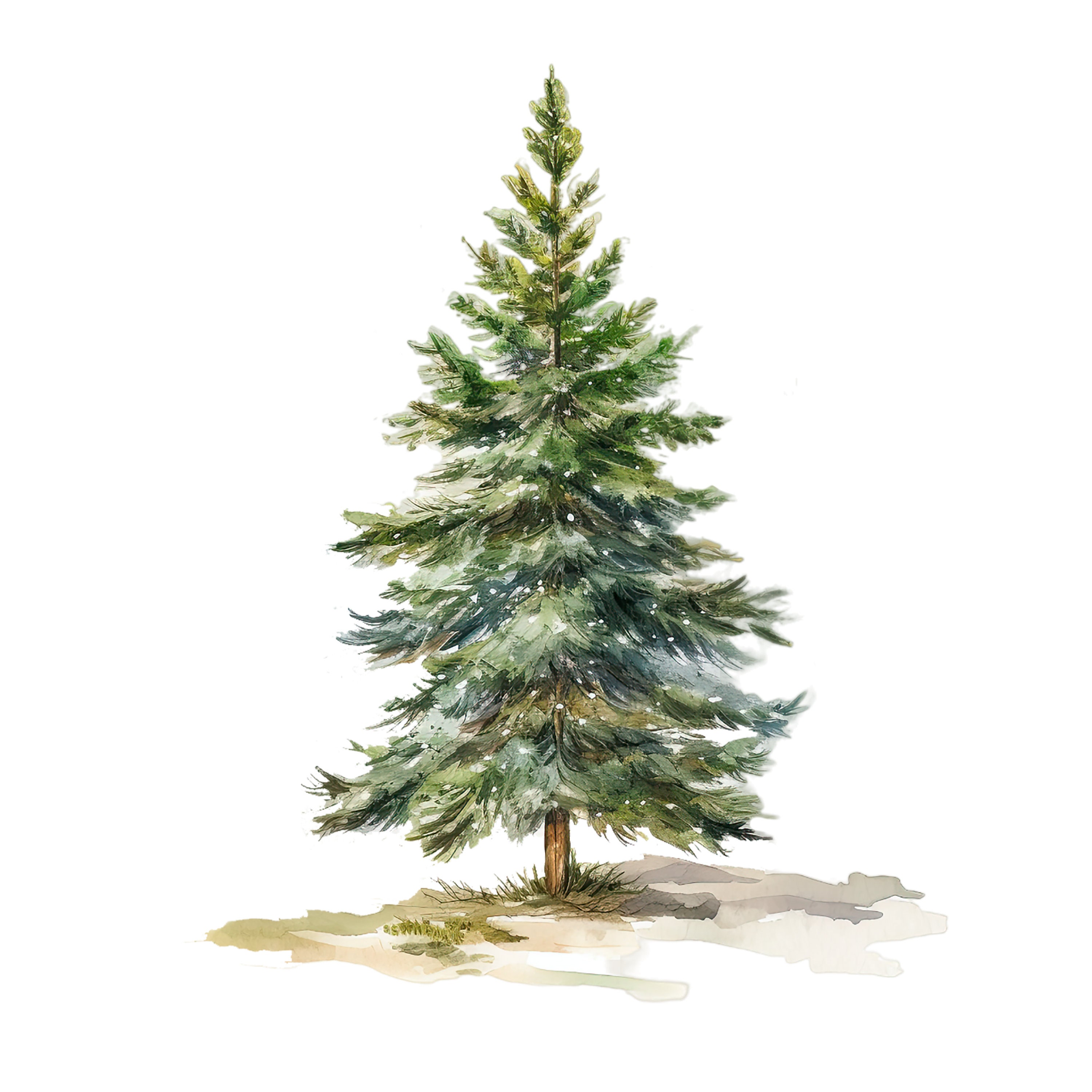 Watercolor Christmas Tree Clipart, Watercolor Winter Clipart ...