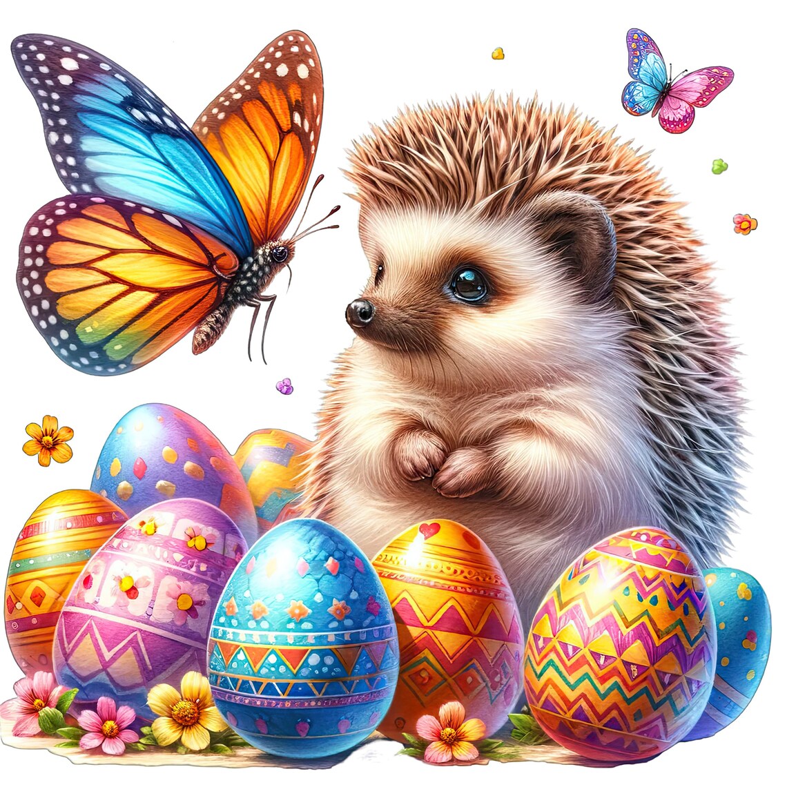 Easter Hedgehog Clipart, Hedgehog Easter Eggs, Spring Hedgehog Clipart ...