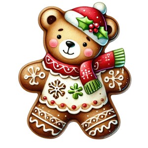 Gingerbread Animals Clipart: Christmas Cookie Designs (digital Download ...