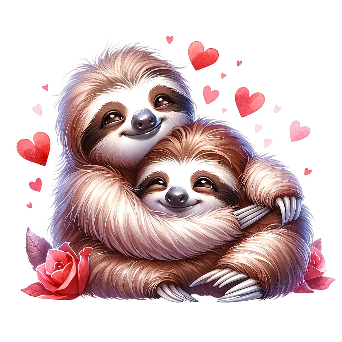 Watercolor Cute Animal Couple Clipart, Romantic Animal Couple, Love ...