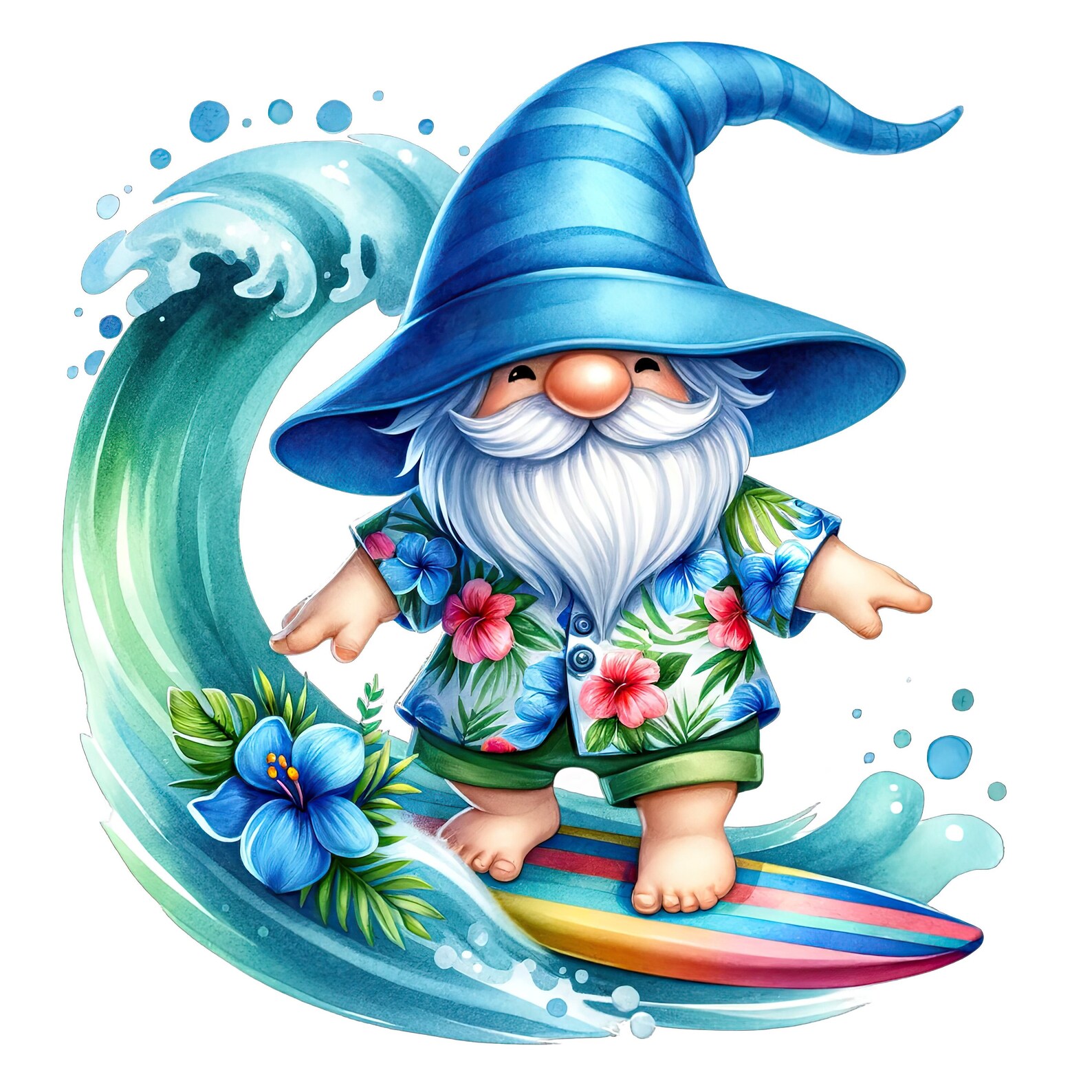Summer Beach Gnome Clipart, Cute Gnomes Clipart, Beach Gnome Png ...