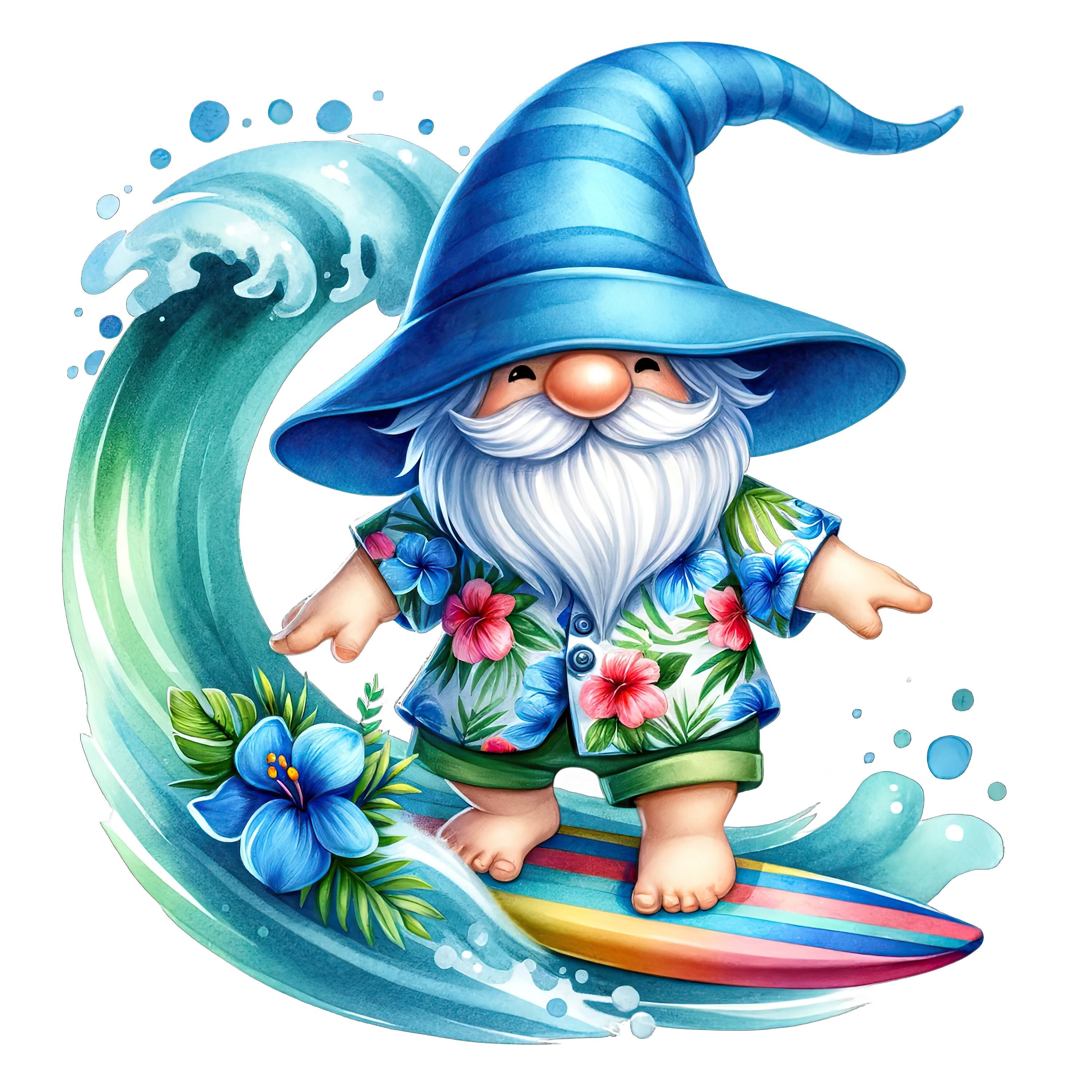 Summer Beach Gnome Clipart, Cute Gnomes Clipart, Beach Gnome Png ...