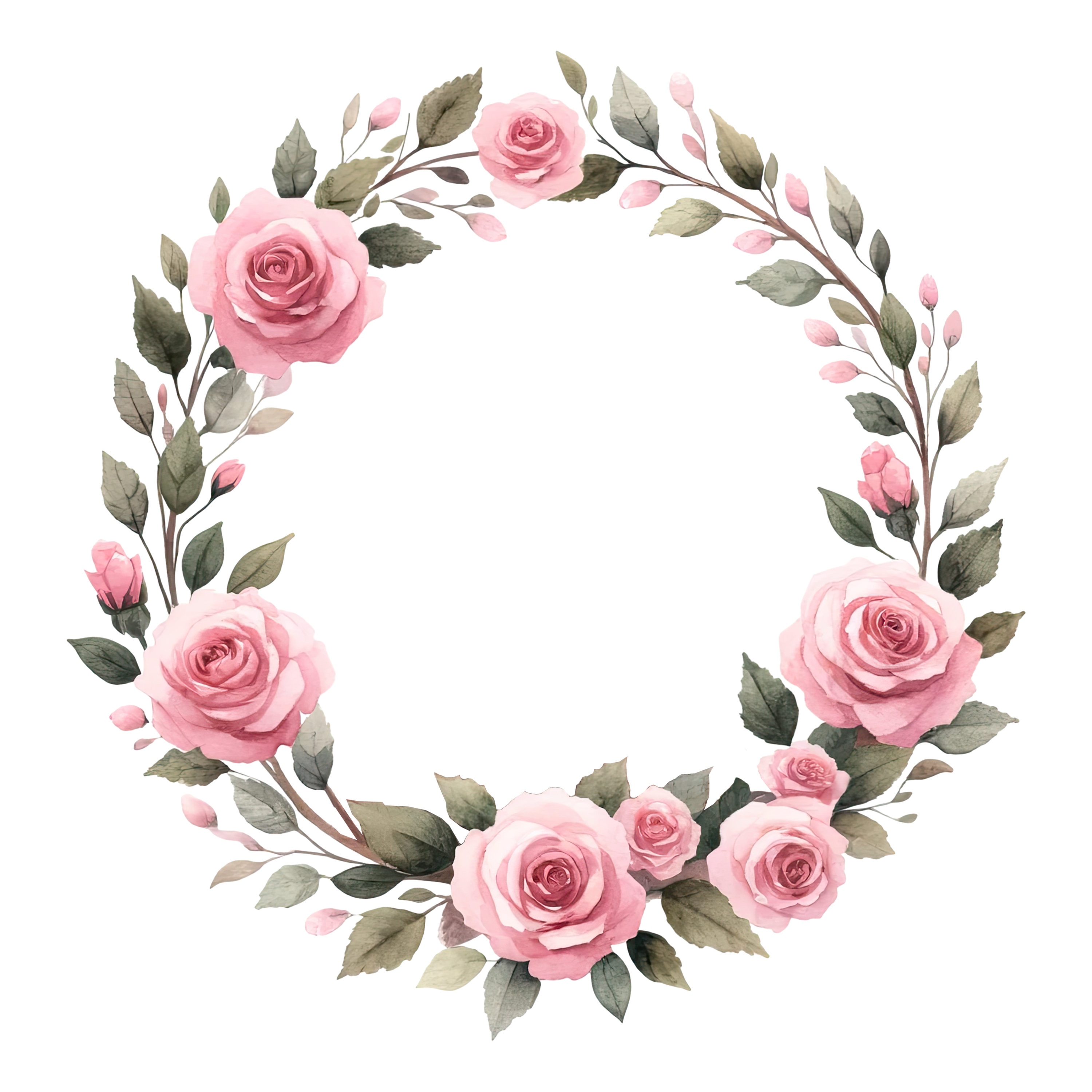 Pink Roses Frame Clipart, Pink Roses Png, Floral Frame Clipart ...