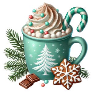 Christmas Hot Cocoa Clipart: Festive Holiday Mugs (digital Download) - Etsy