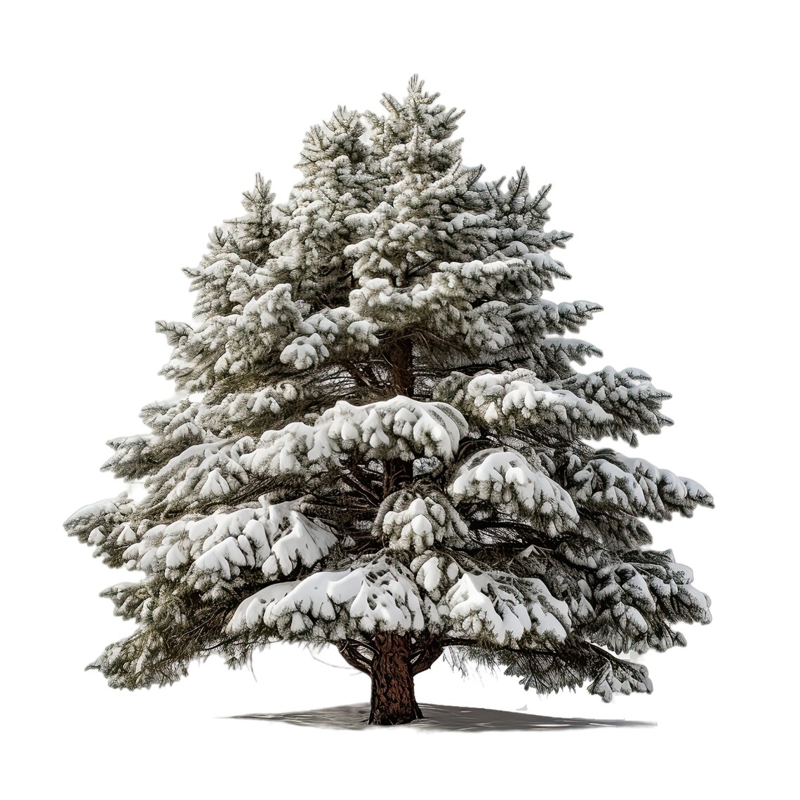 Snowy Tree Clipart, Christmas Tree Clipart, Watercolor Christmas Tree ...