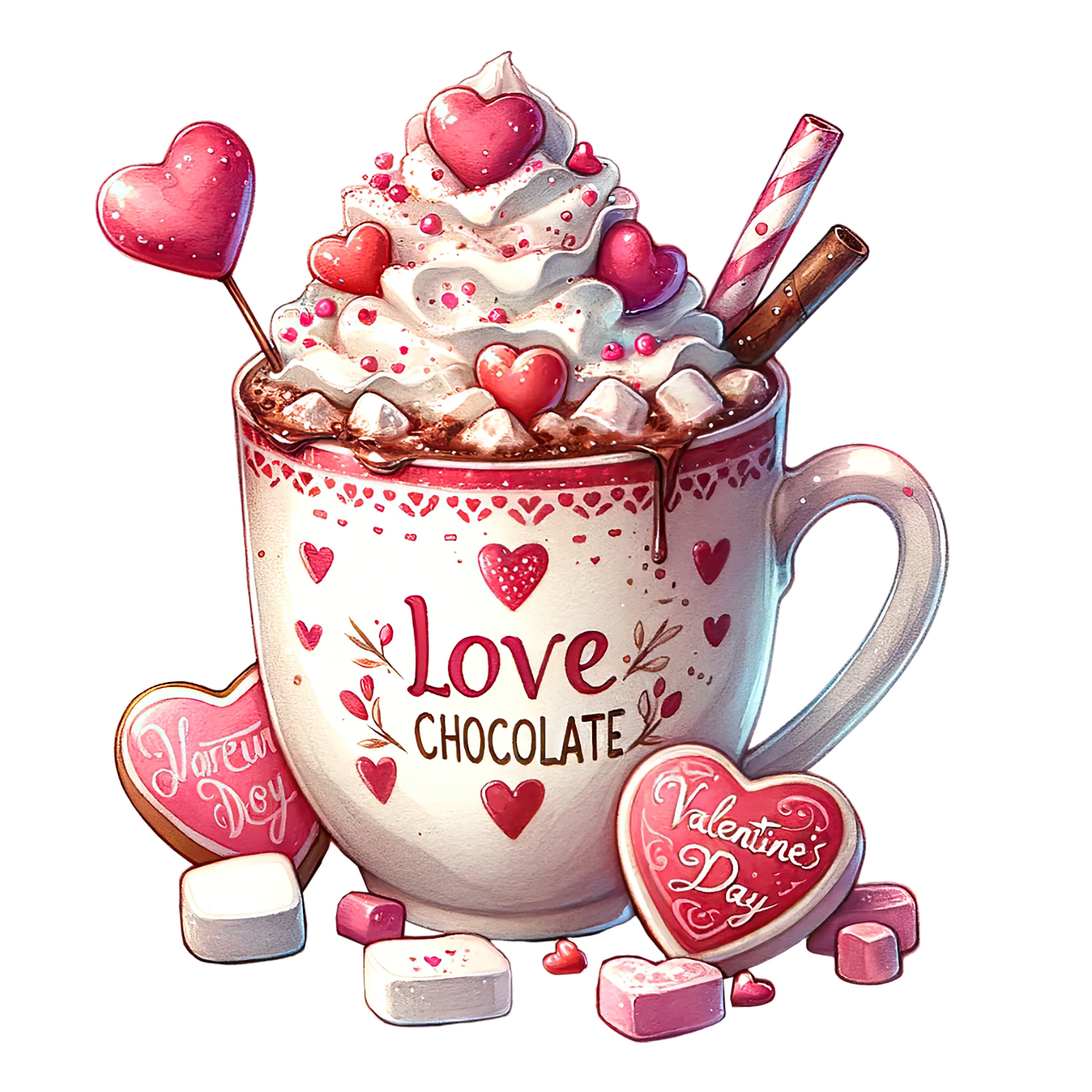 Love Hot Chocolate Clipart, Drink Sublimation, Hot Cocoa Clipart ...