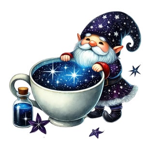 Halloween Gnome in Cup Clipart, Halloween Cocoa Gnome Clipart,halloween ...