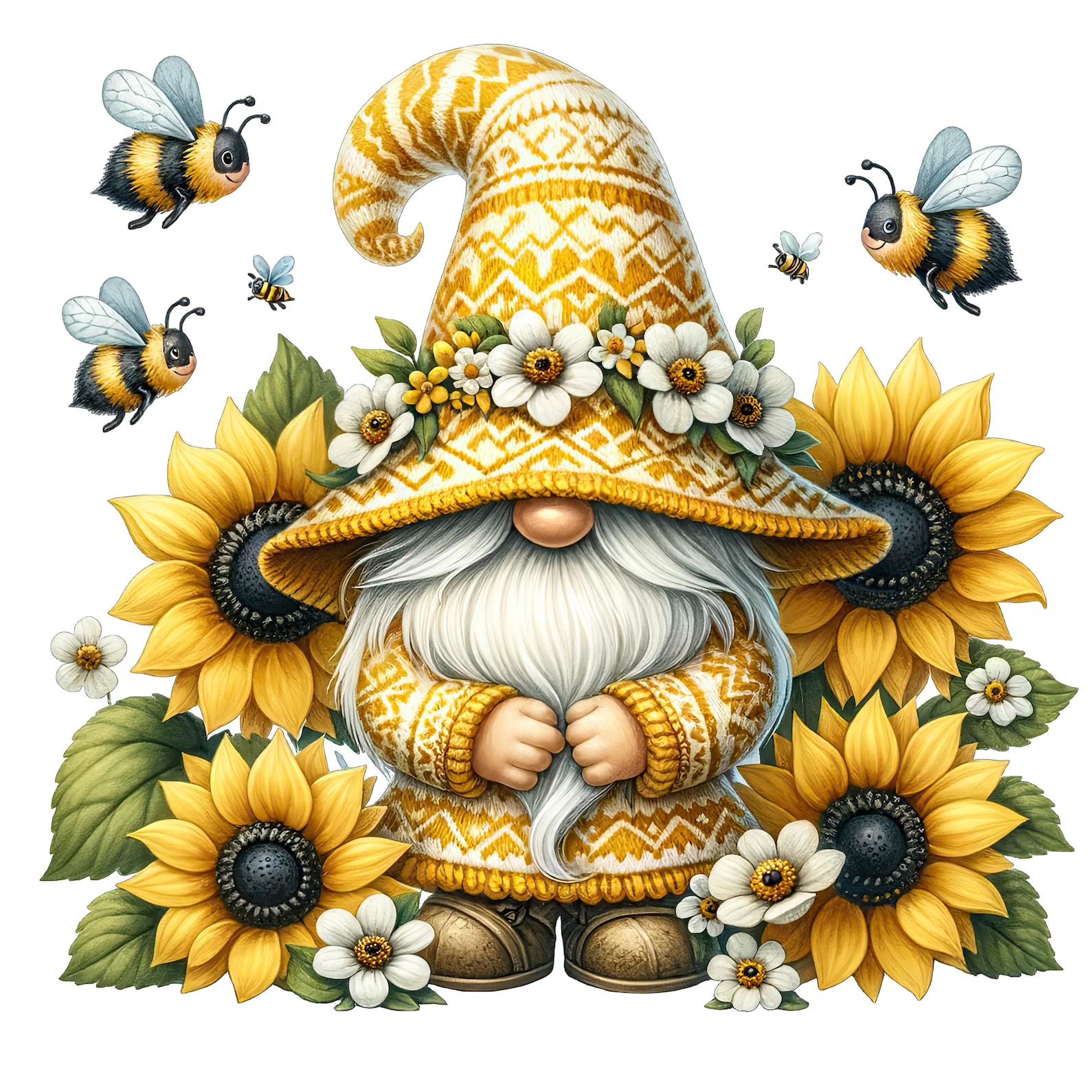 Watercolor Bee Gnome Clipart, Spring Gnome Png, Bee Clipart, Bee Gnome ...