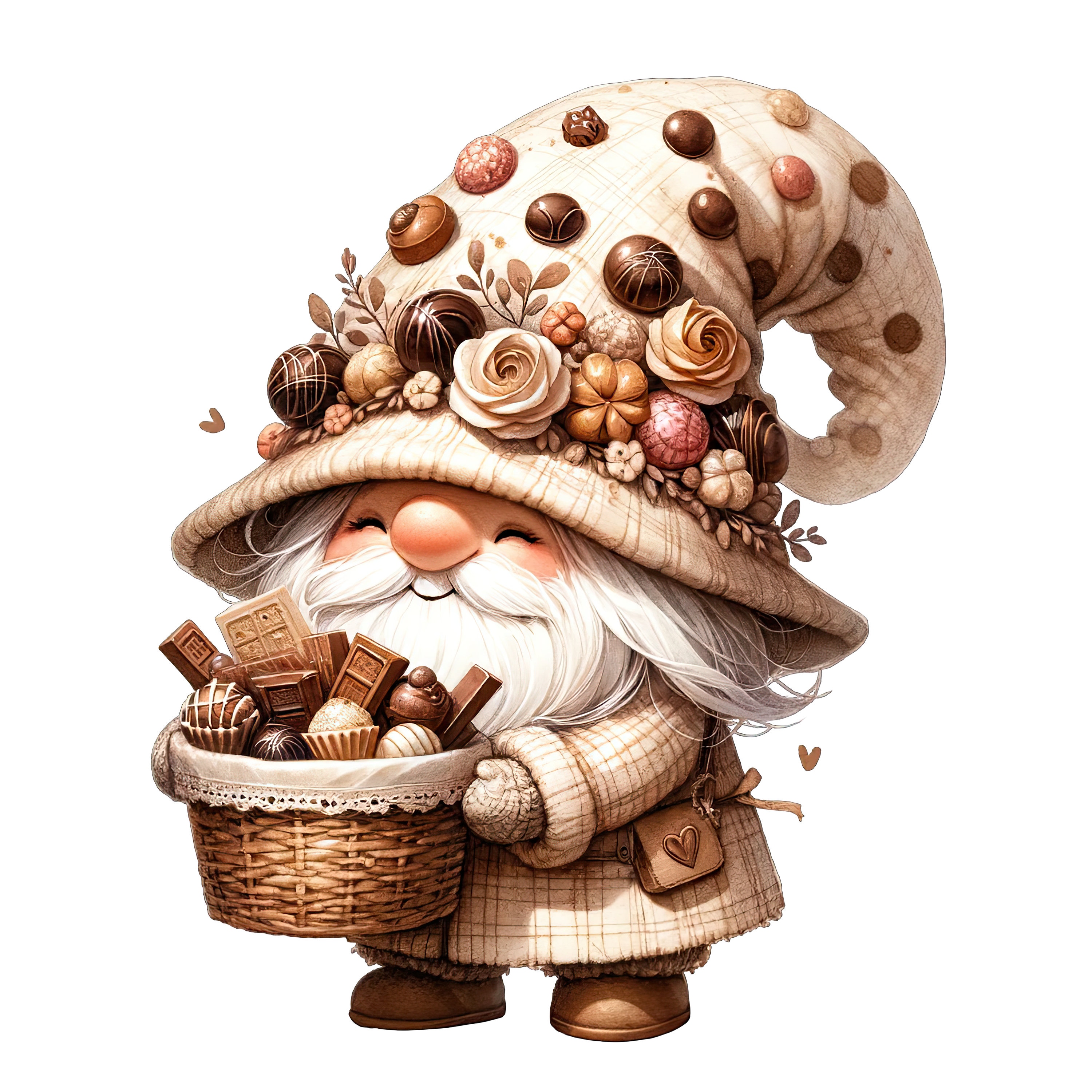 Watercolor Chocolate Gnome Clipart, Cute Gnomes Png, Chocolate Gnome ...