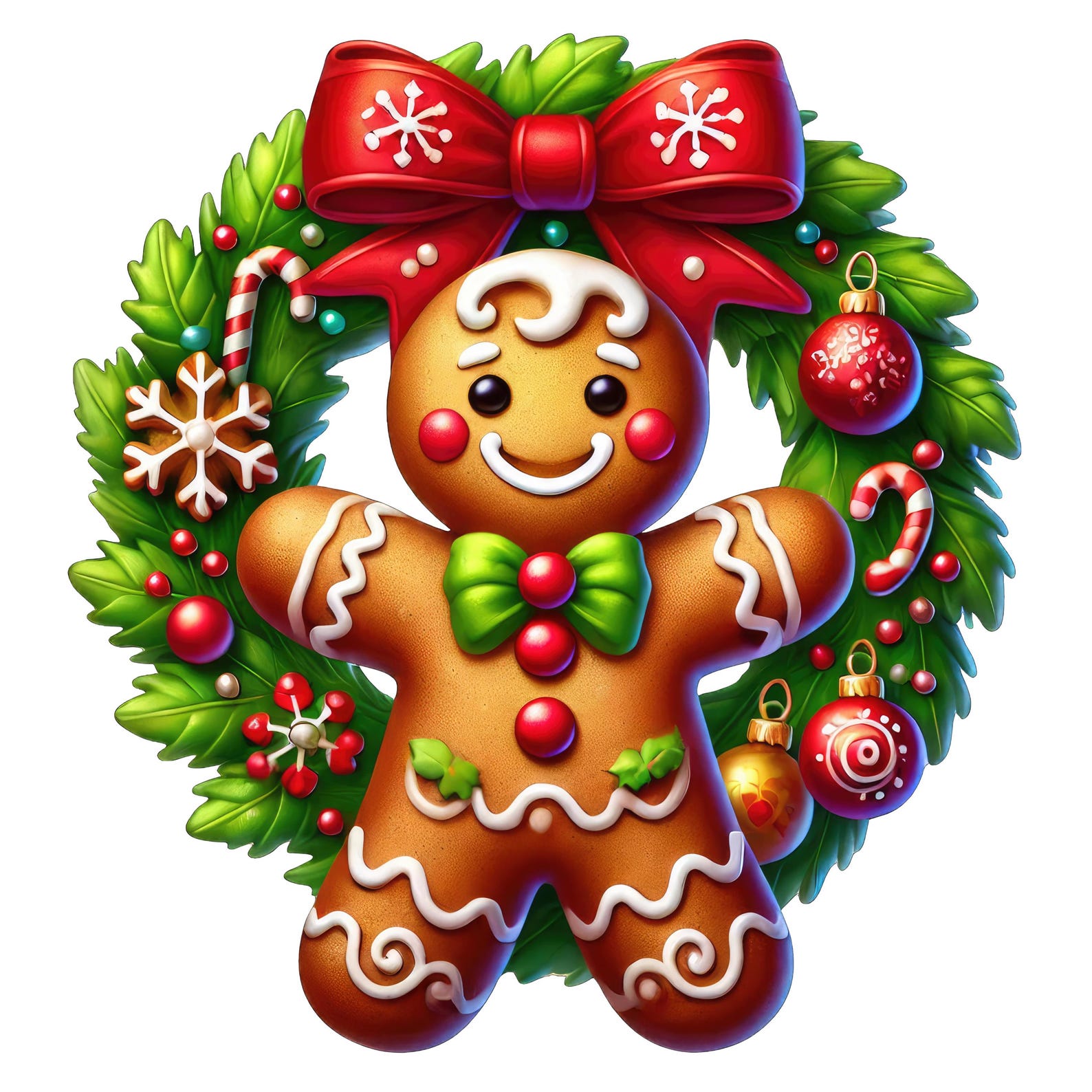 Christmas Gingerbread Man Clipart: Festive Cookie Graphics (PNG Digital ...