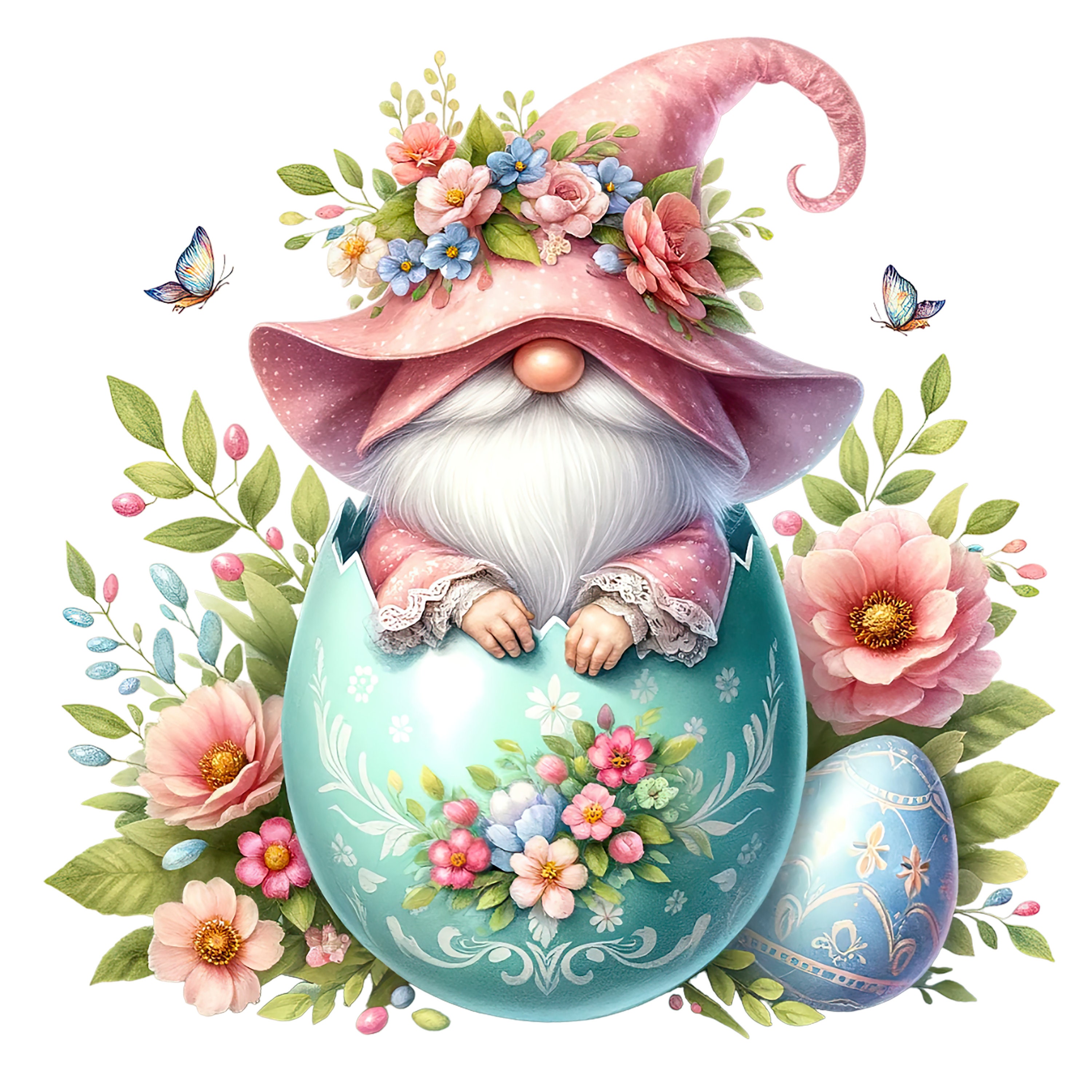 Easter Gnome Clipart Bundle: Spring Garden PNG Graphics (digital ...