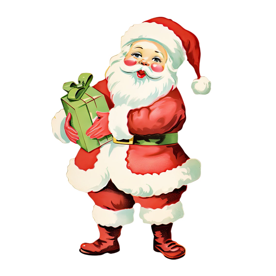 Watercolor Santa Clipart, Santa Clipart, Vintage Christmas Clipart ...